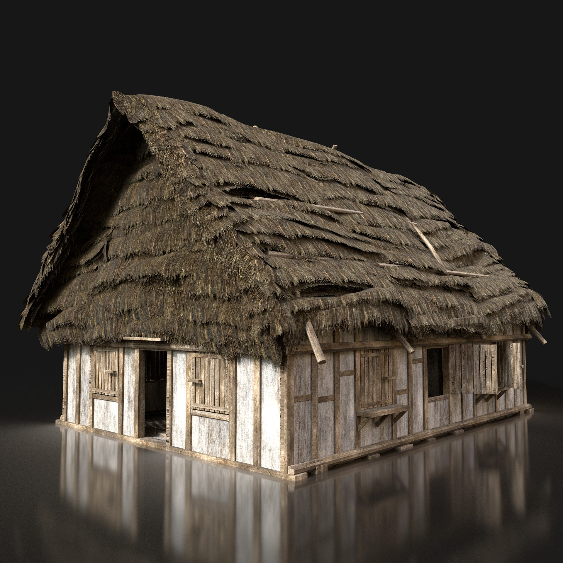 Thatched cottage - 3D model - TurboSquid 1483442