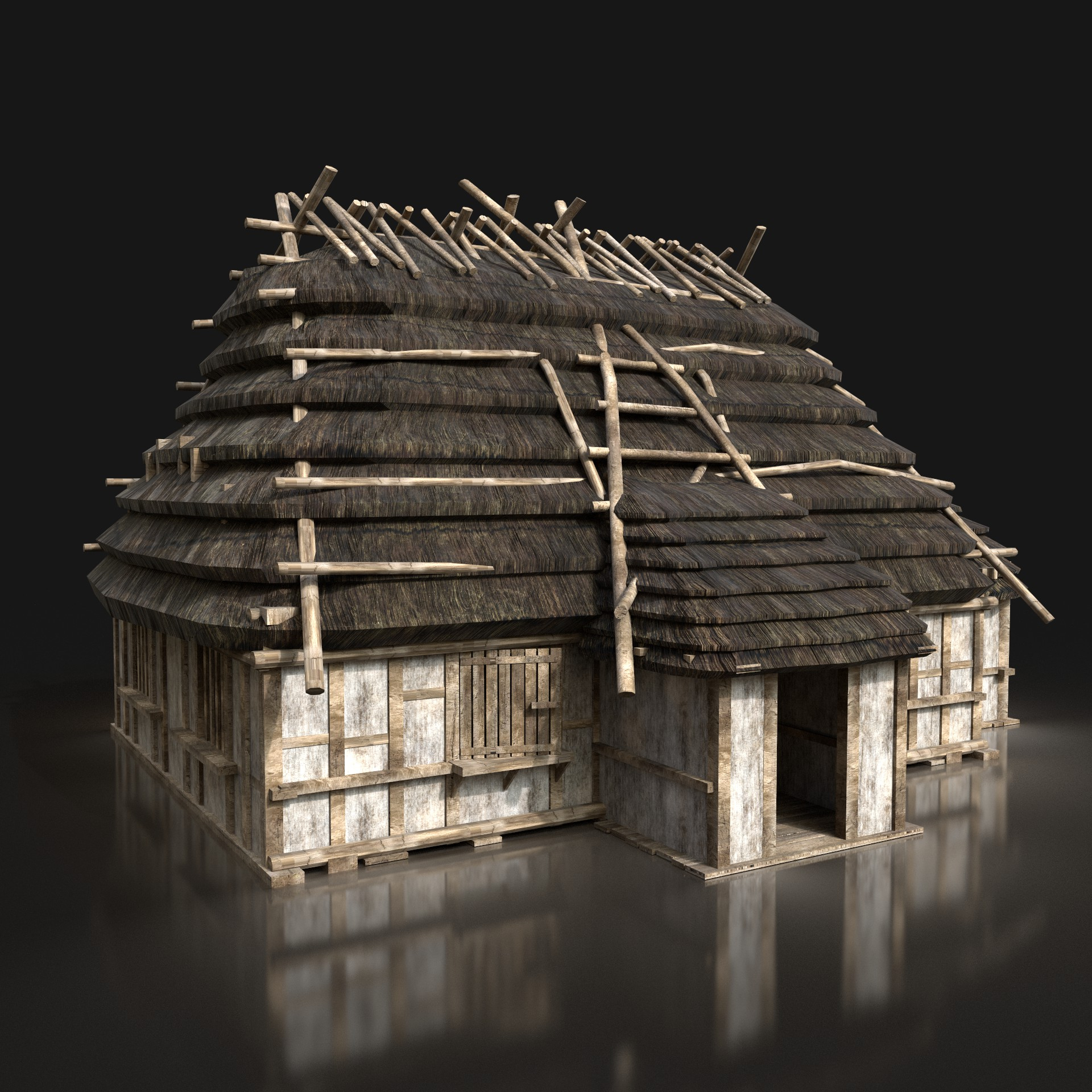 Thatched cottage - 3D model - TurboSquid 1483442