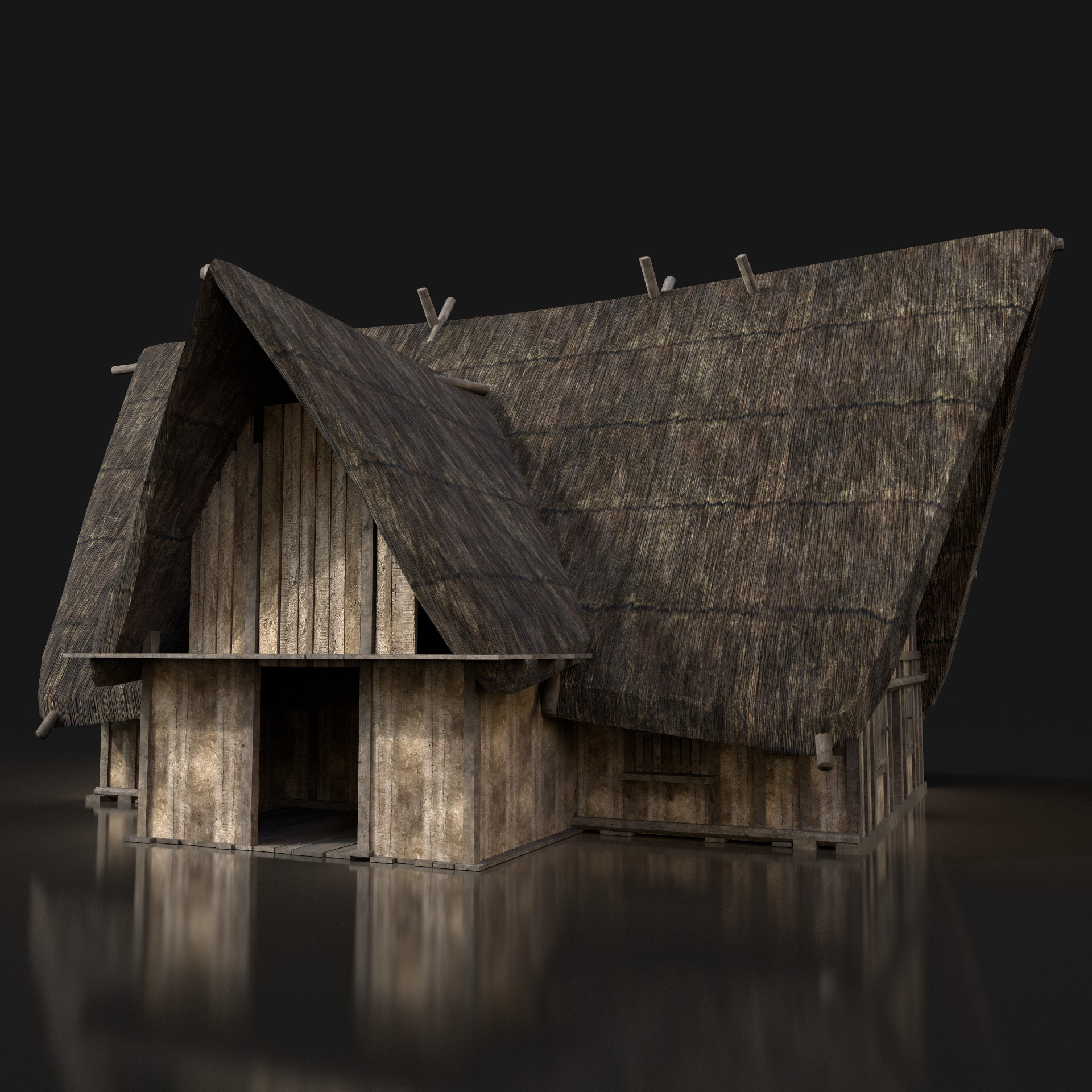 Thatched cottage - 3D model - TurboSquid 1483442