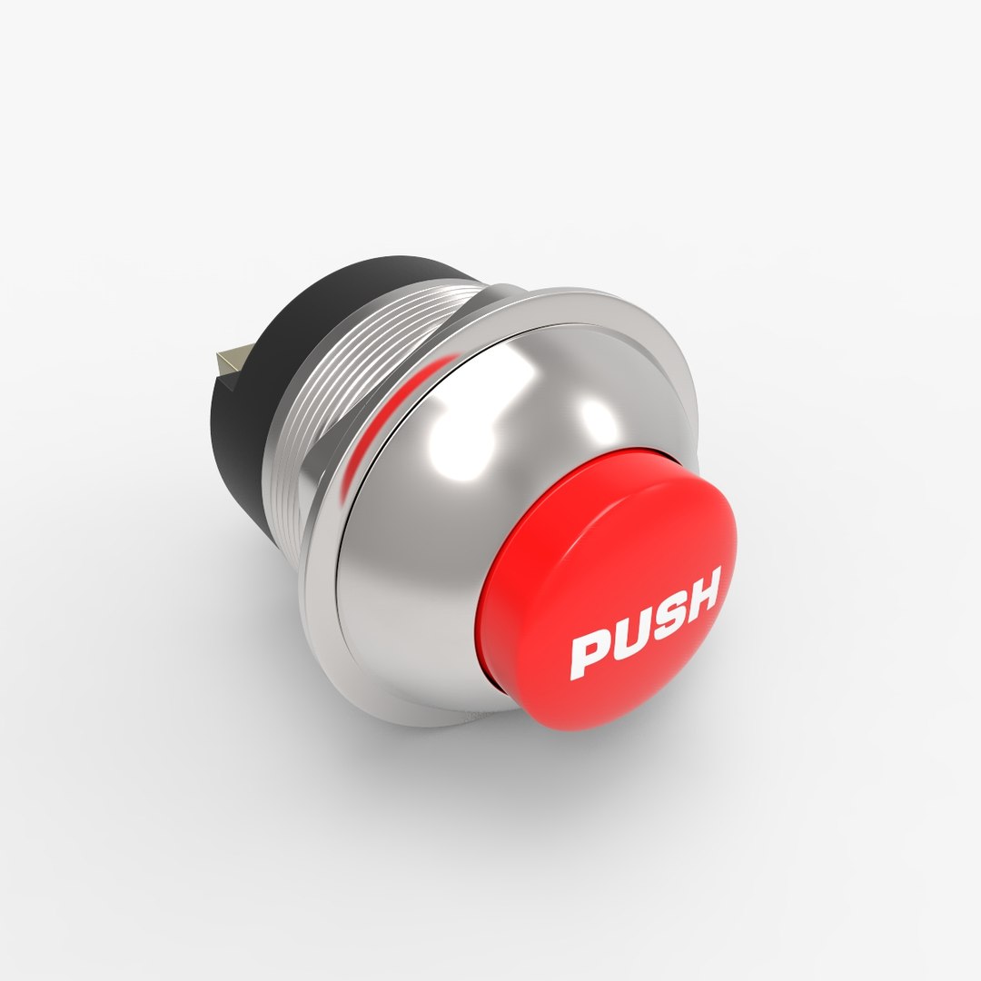 3d Push Button Red
