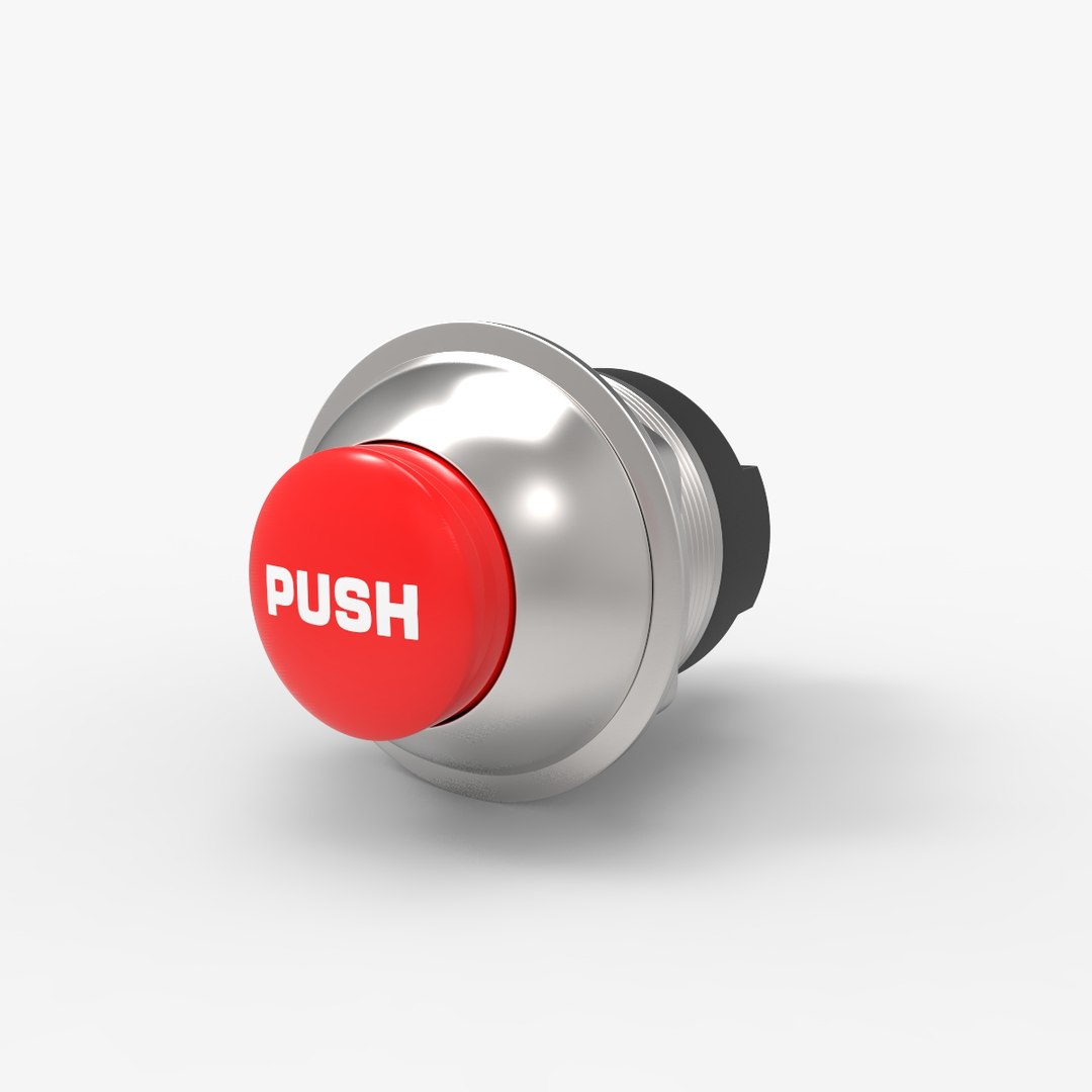 3d Push Button Red