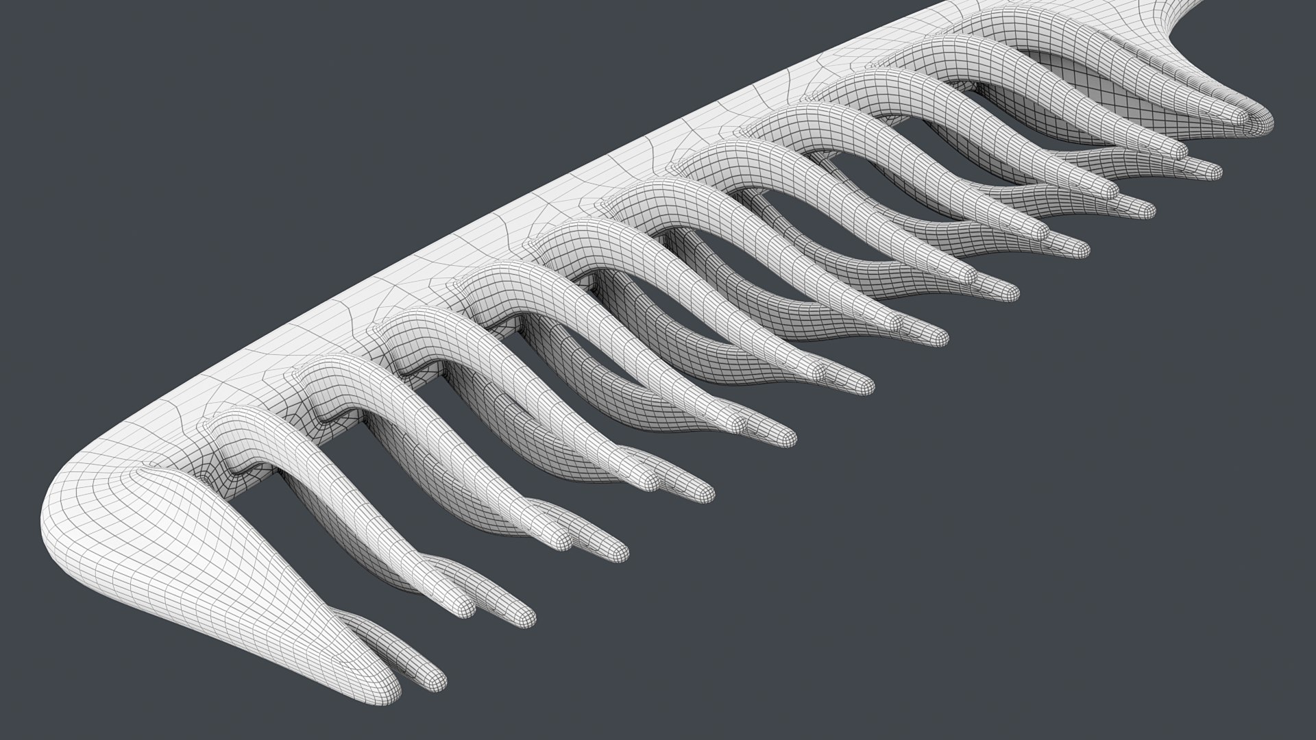 3D Wide Tooth Comb - TurboSquid 1922304