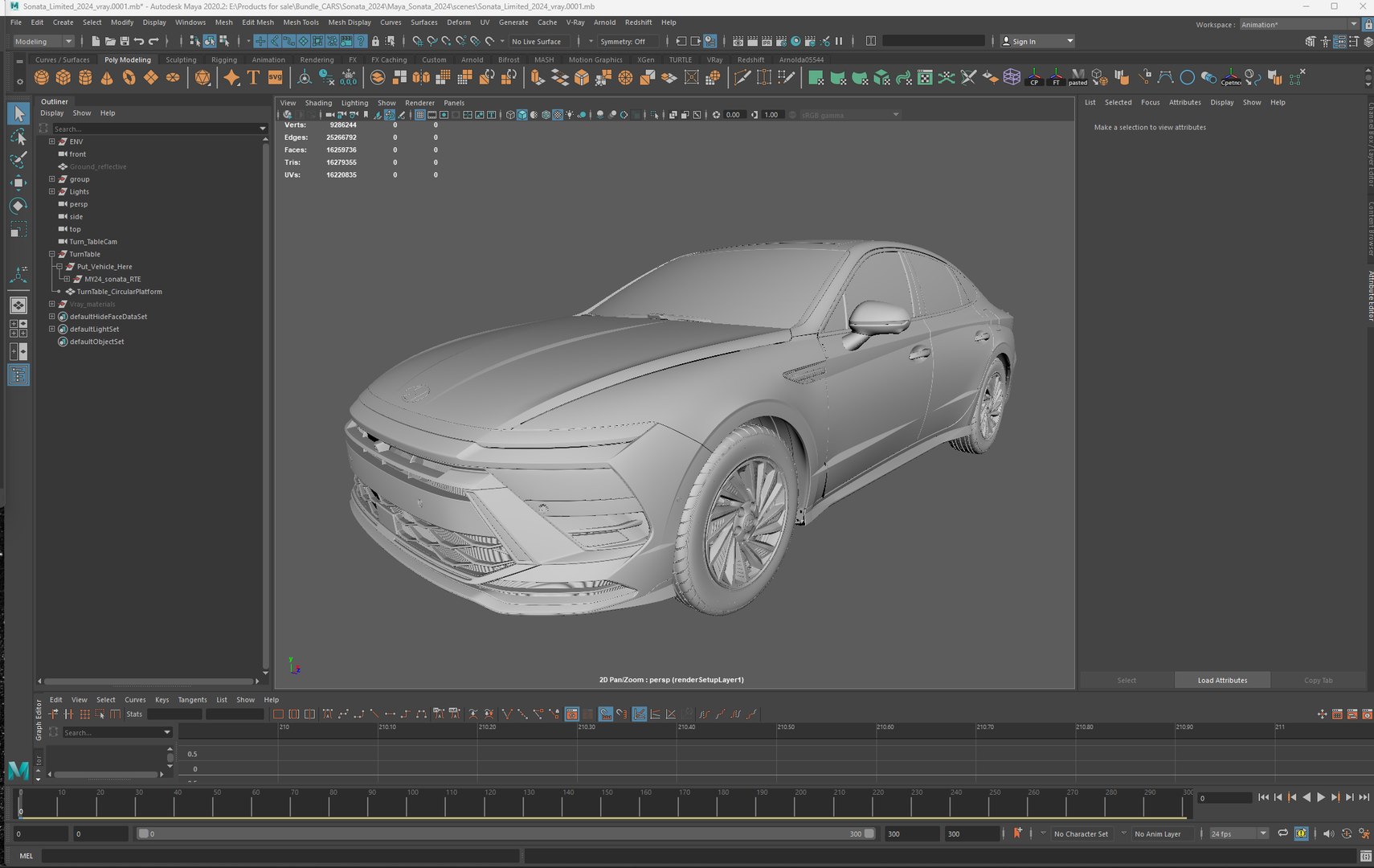 3D Hyundai Sonata 2024 -Detailed-Vray-Redshift-Unreal- Lightrigs - TurboSquid 2388377