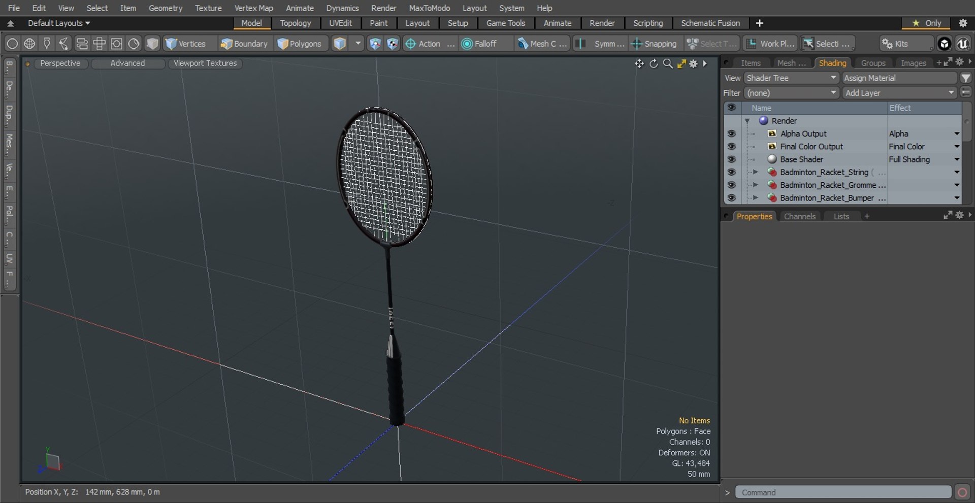 Professional Carbon Fiber Badminton Racket 3D - TurboSquid 2145489