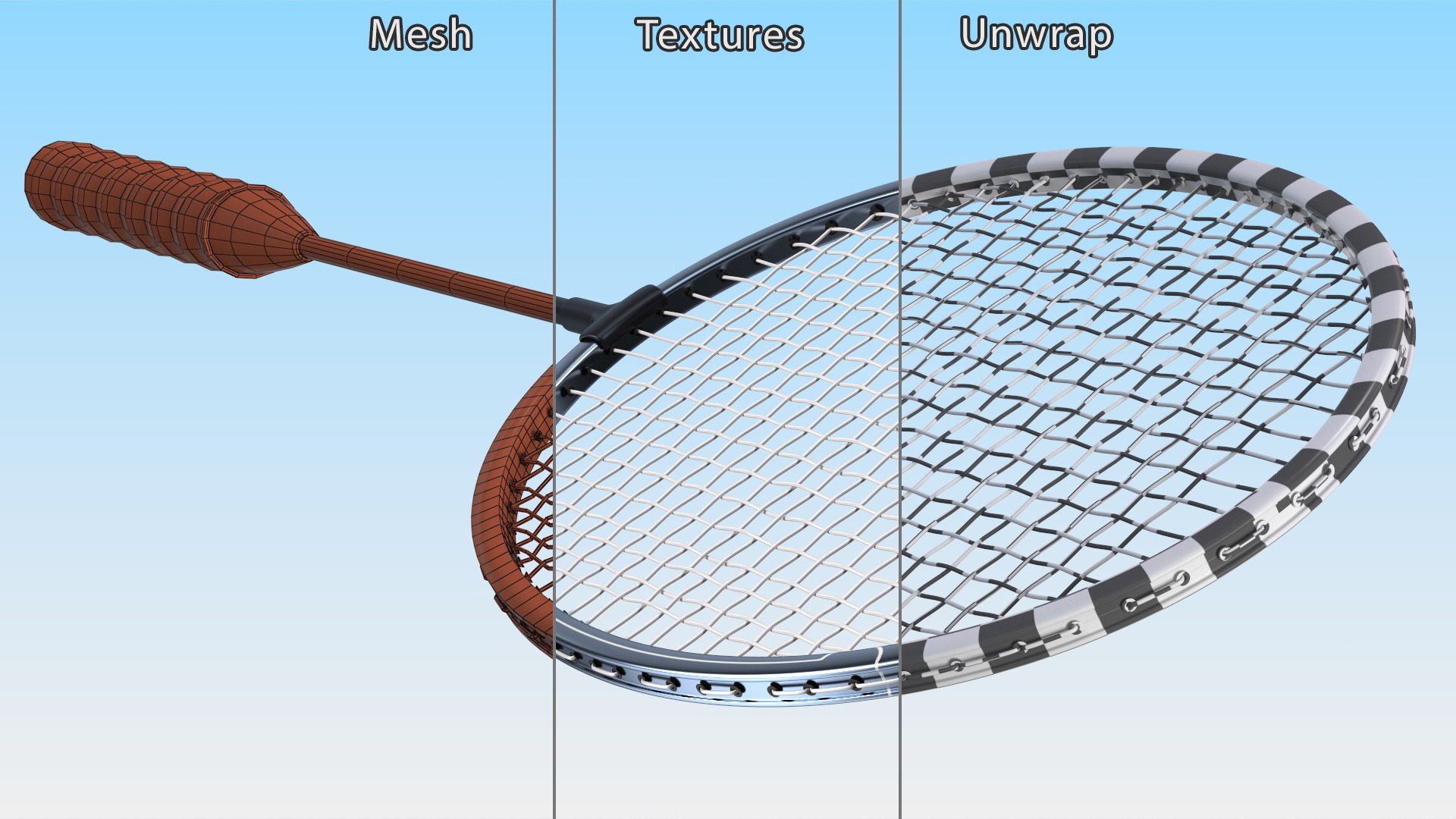 Professional Carbon Fiber Badminton Racket 3D - TurboSquid 2145489
