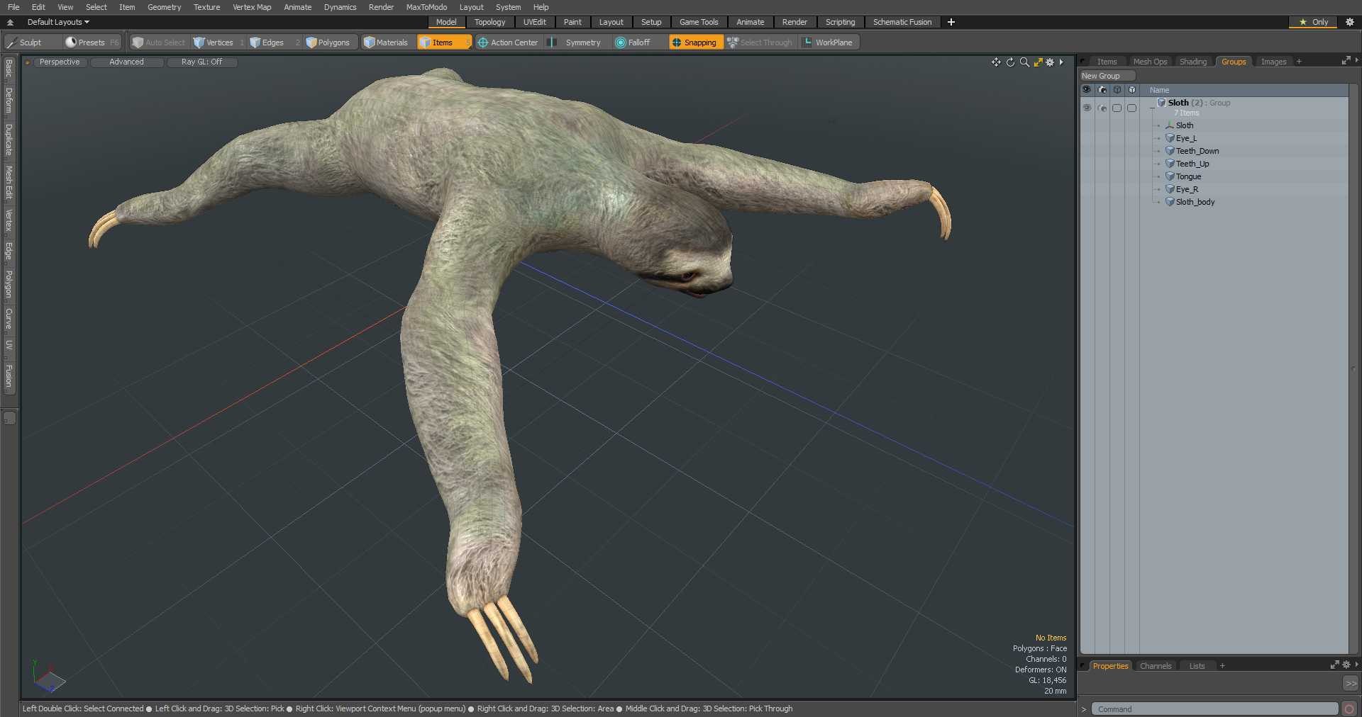 3D Sloth - TurboSquid 2180372