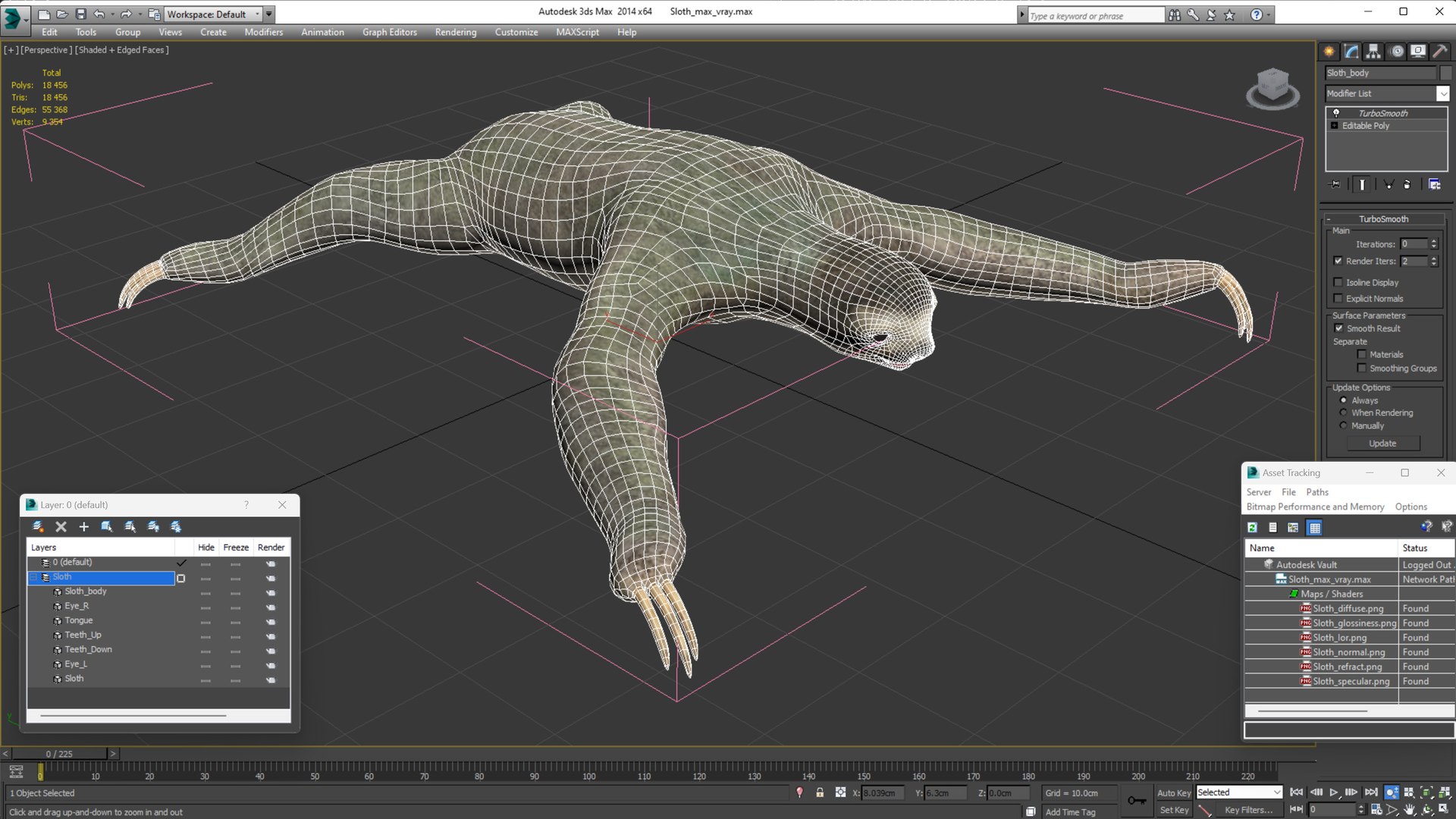 3D Sloth - TurboSquid 2180372