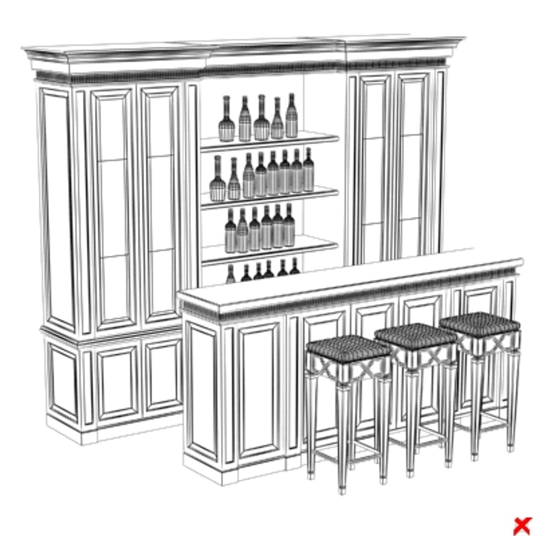 Bar Counter 3d Model