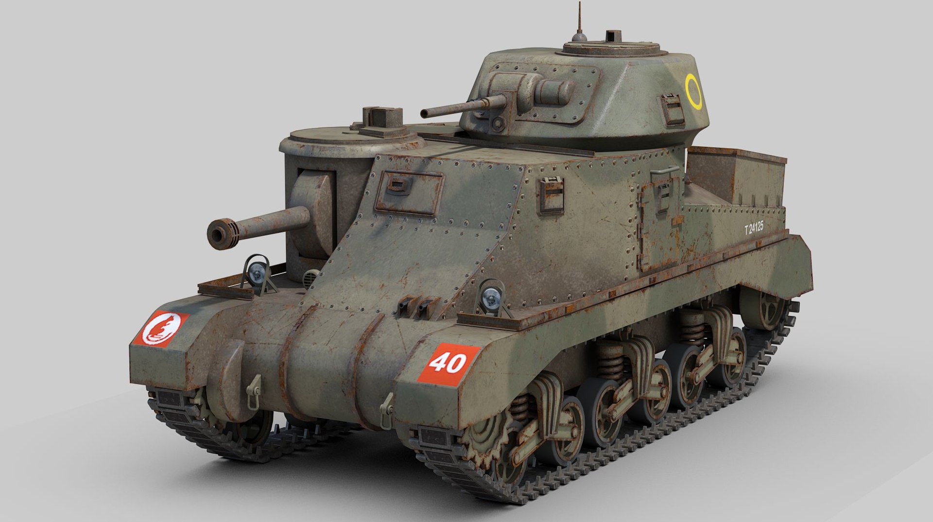 3D M3 Grant Tank - TurboSquid 1976607
