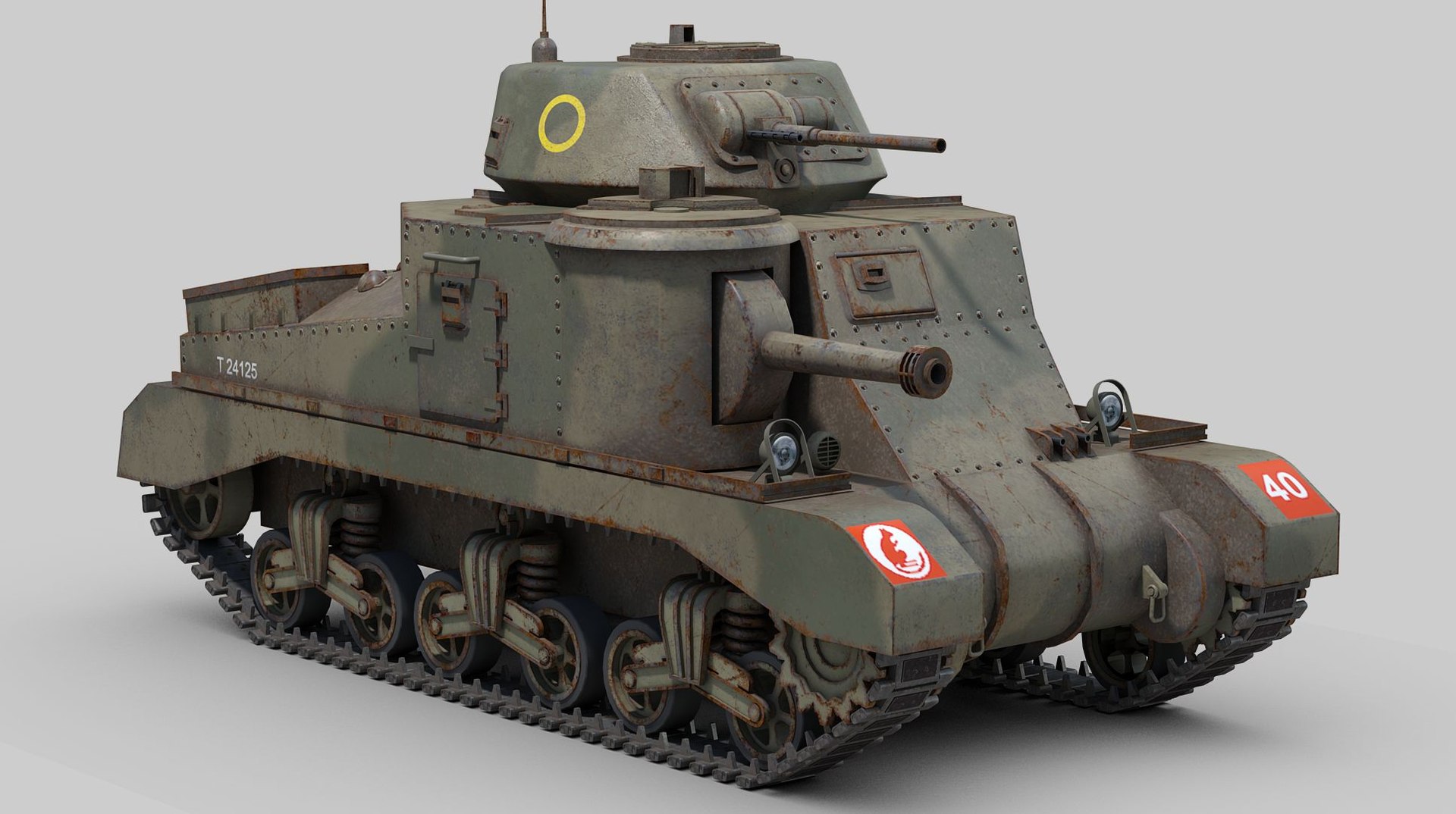 3D M3 Grant Tank - TurboSquid 1976607