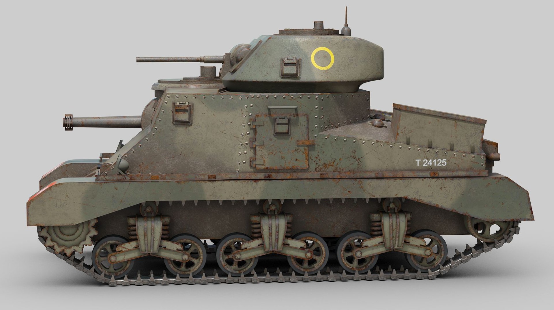 3D M3 Grant Tank - TurboSquid 1976607