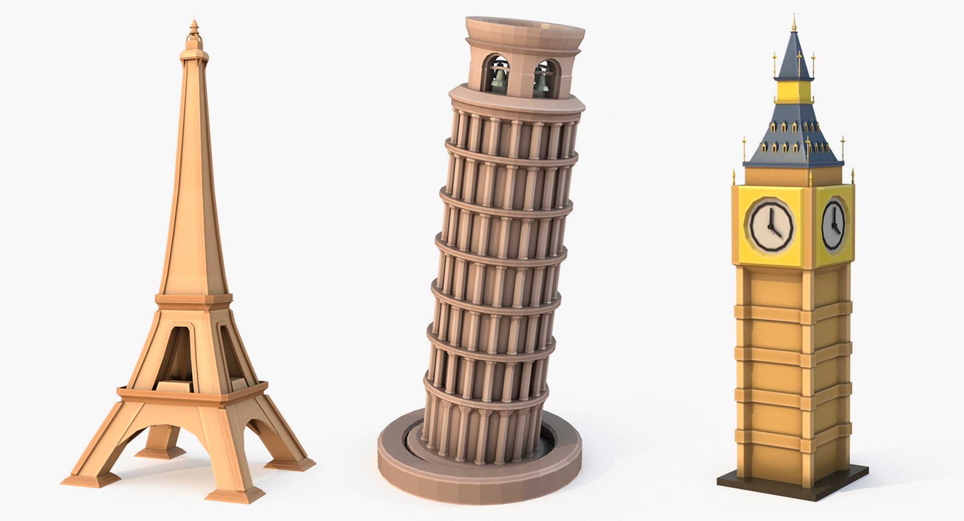 Low Poly Cartoon Towers Collection 3D Model - TurboSquid 2388880