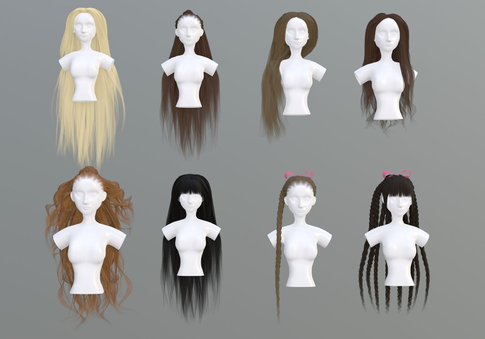 Female Hair Collection Model - TurboSquid 1945139