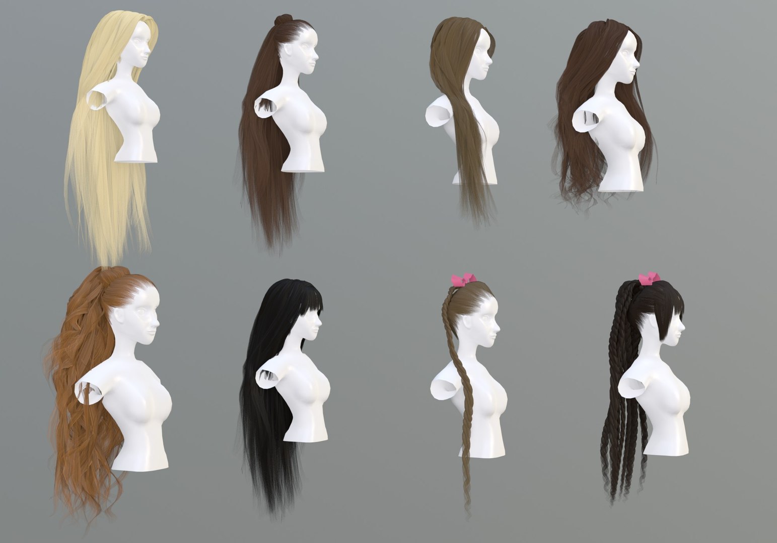 Female Hair Collection Model - TurboSquid 1945139