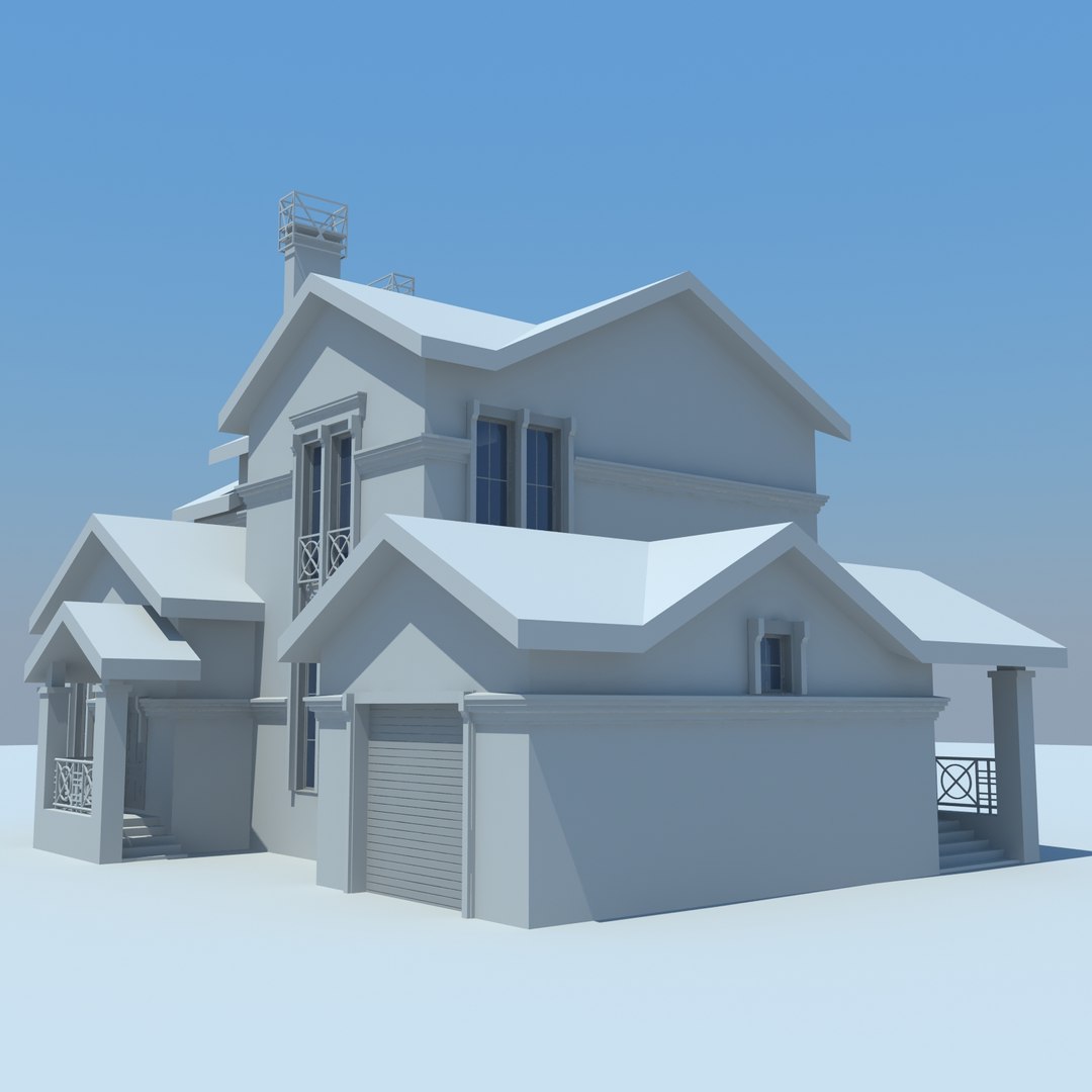 3d cottage house buildings
