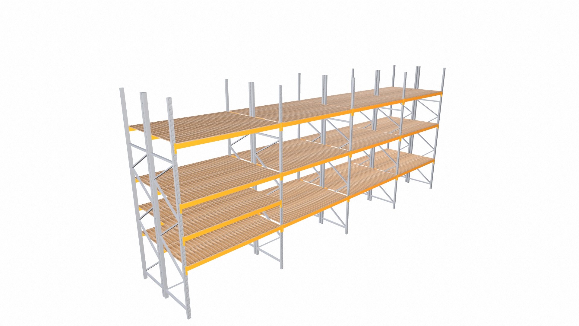 3D Warehouse Wooden Racks Shelves Model - TurboSquid 2338643