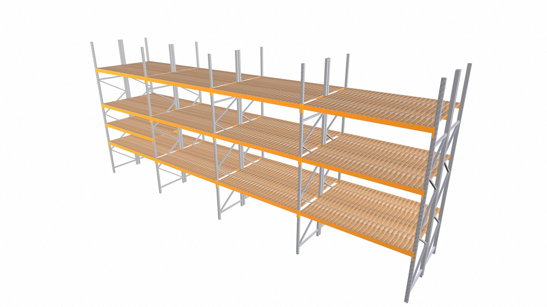 3D Warehouse Wooden Racks Shelves Model - TurboSquid 2338643
