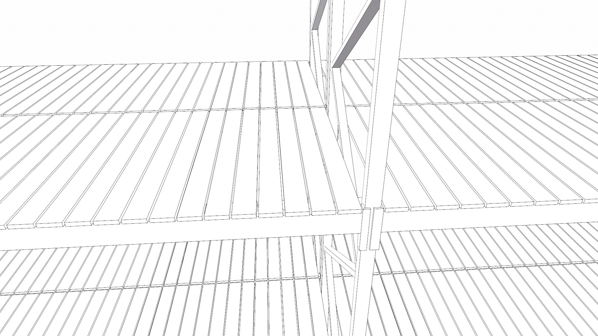 3D Warehouse Wooden Racks Shelves Model - TurboSquid 2338643
