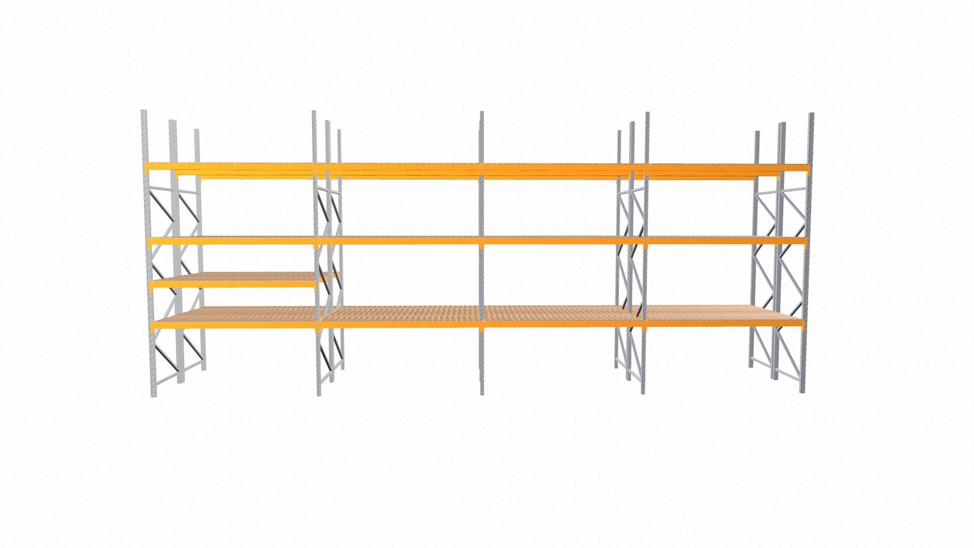 3D Warehouse Wooden Racks Shelves Model - TurboSquid 2338643
