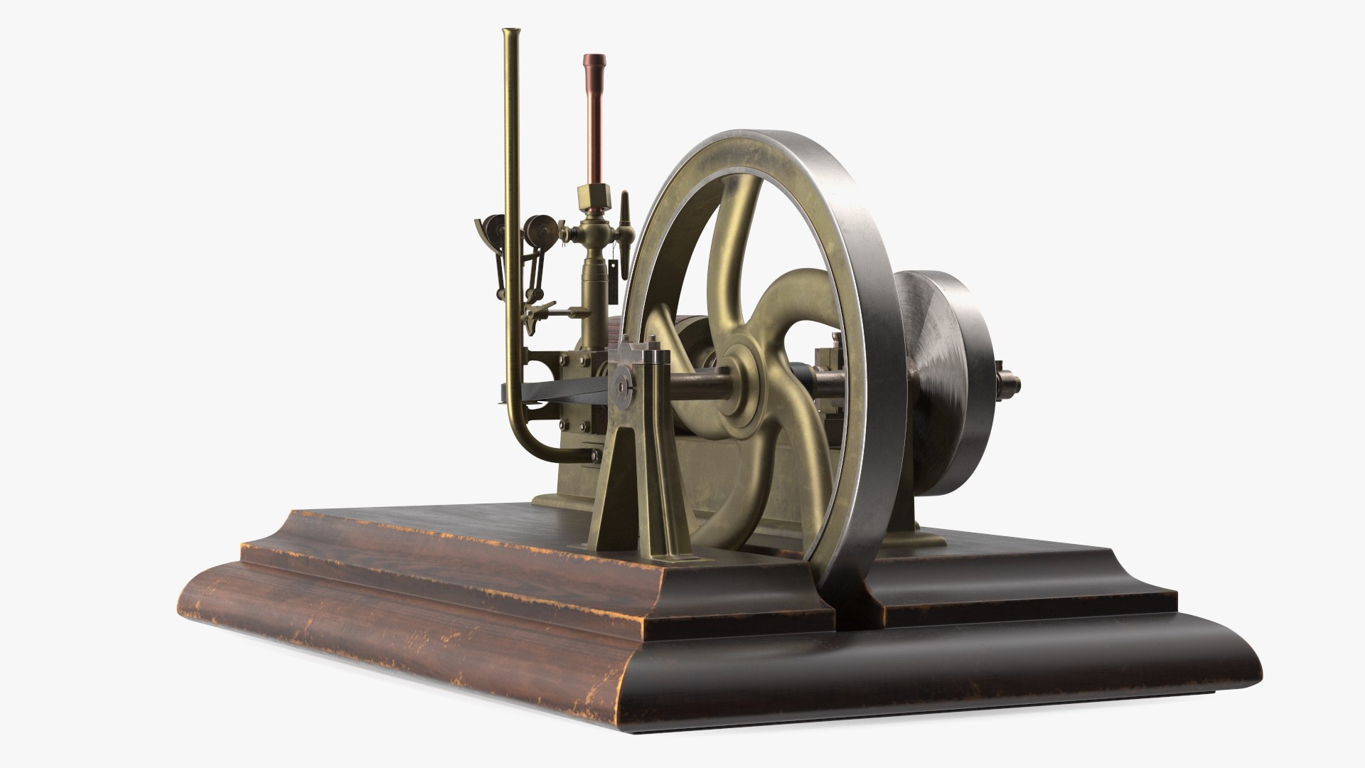 3D Model Miniature Steam Engine Brass Flywheel - TurboSquid 2390110