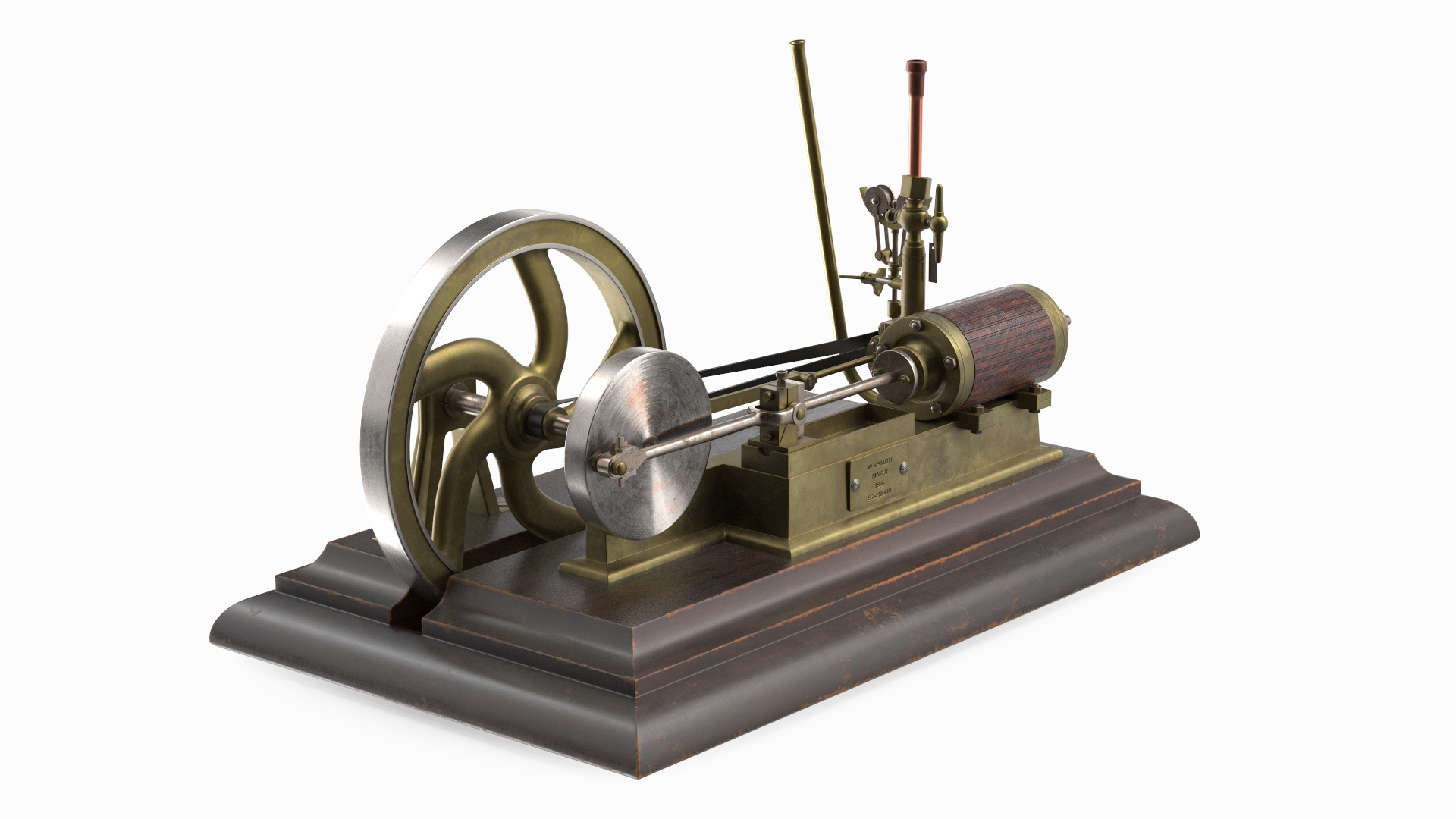 3D Model Miniature Steam Engine Brass Flywheel - TurboSquid 2390110