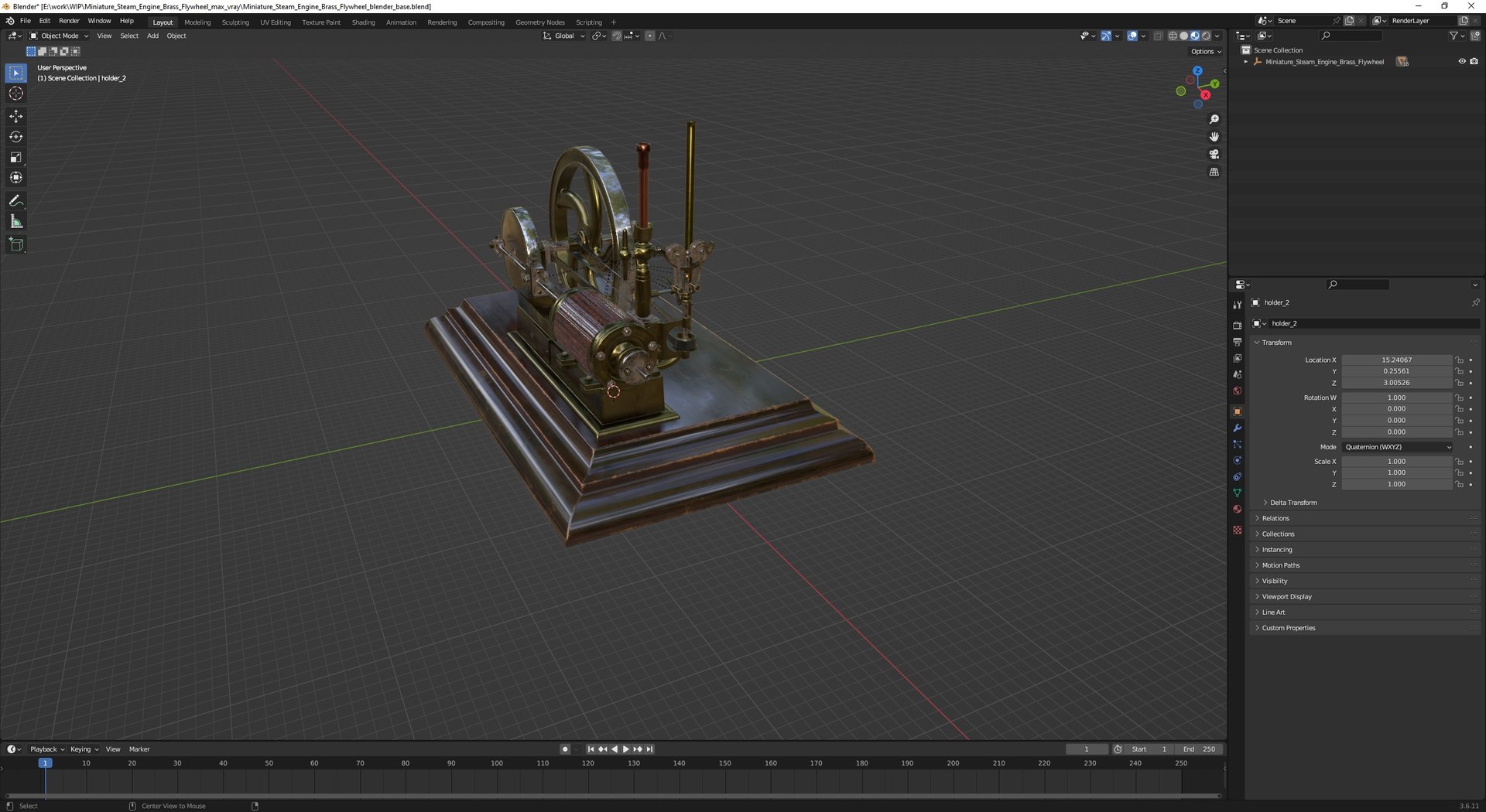 3D Model Miniature Steam Engine Brass Flywheel - TurboSquid 2390110