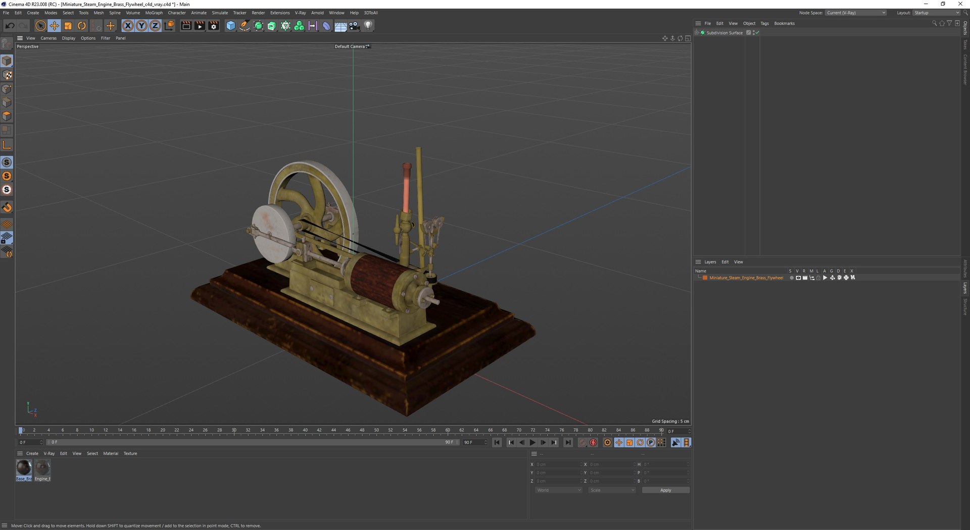 3D Model Miniature Steam Engine Brass Flywheel - TurboSquid 2390110