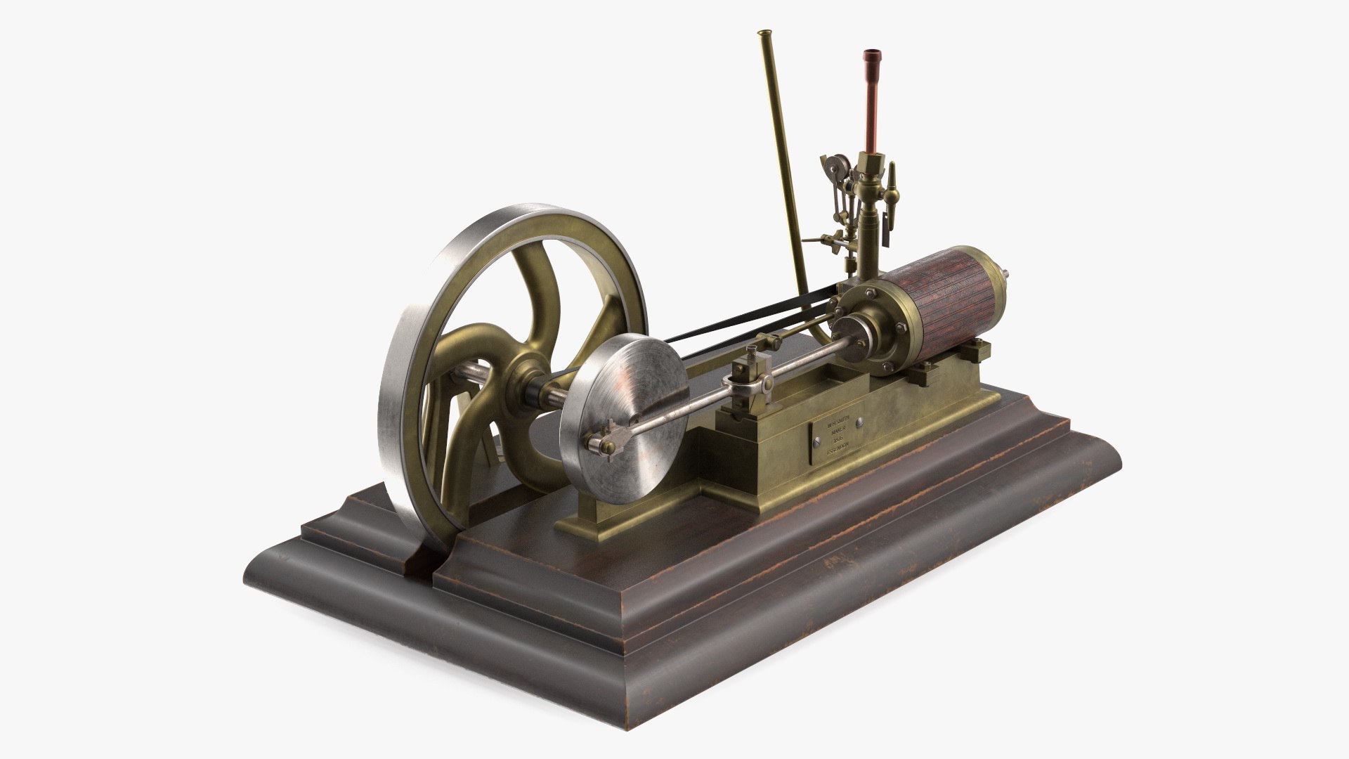 3D Model Miniature Steam Engine Brass Flywheel - TurboSquid 2390110