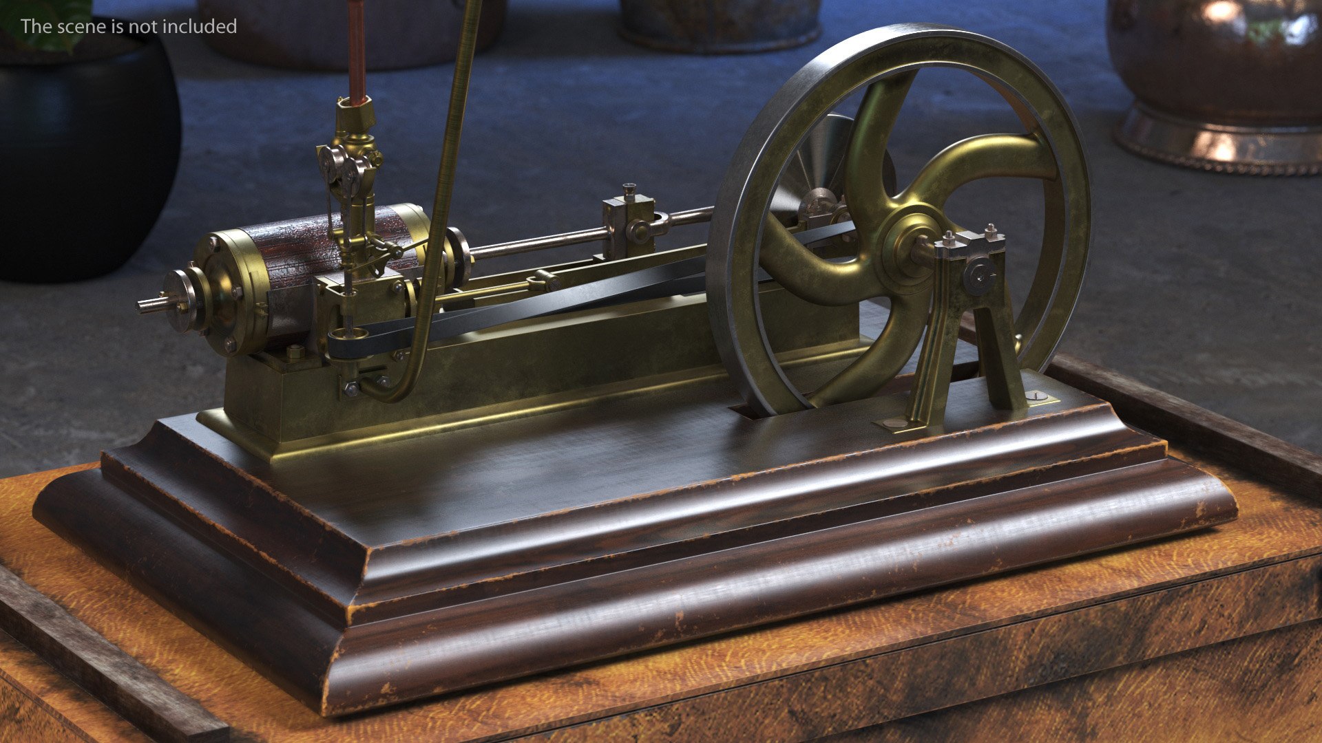 3D Model Miniature Steam Engine Brass Flywheel - TurboSquid 2390110