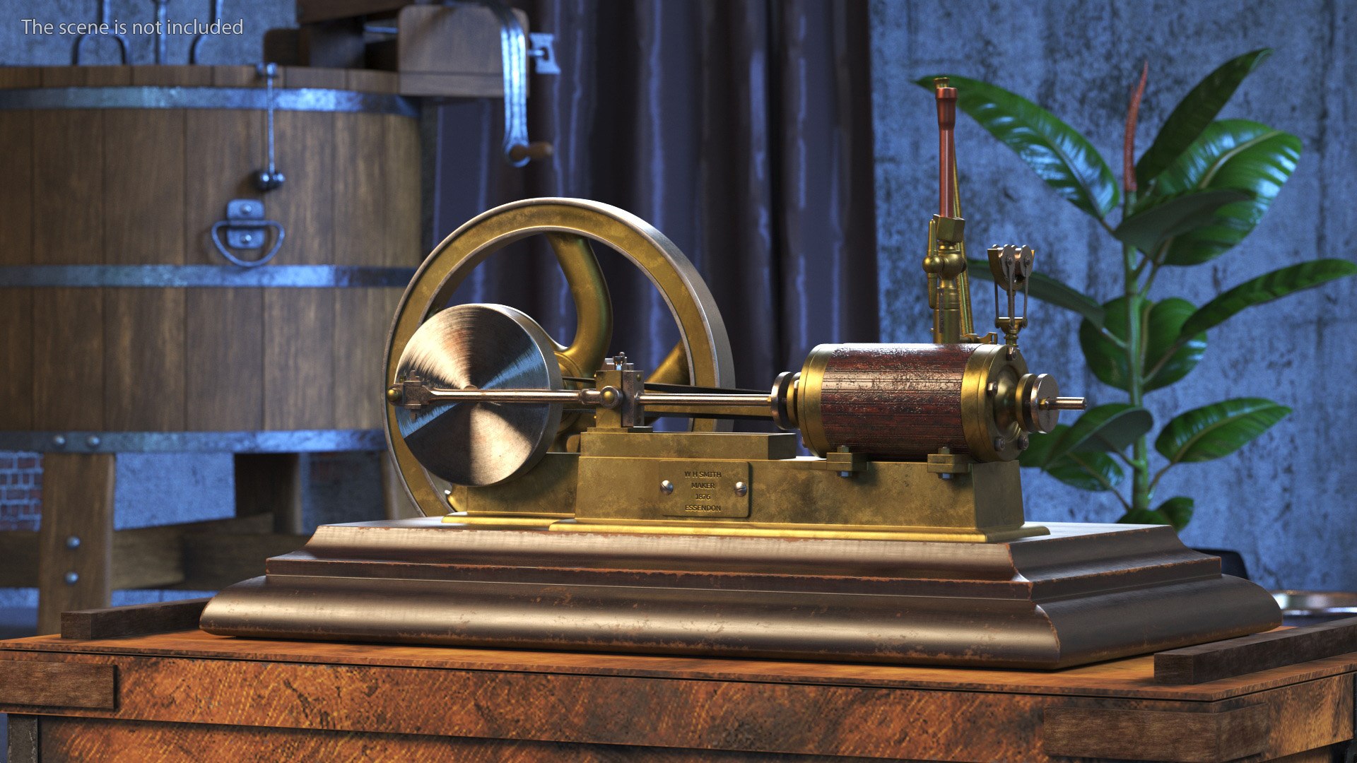 3D Model Miniature Steam Engine Brass Flywheel - TurboSquid 2390110