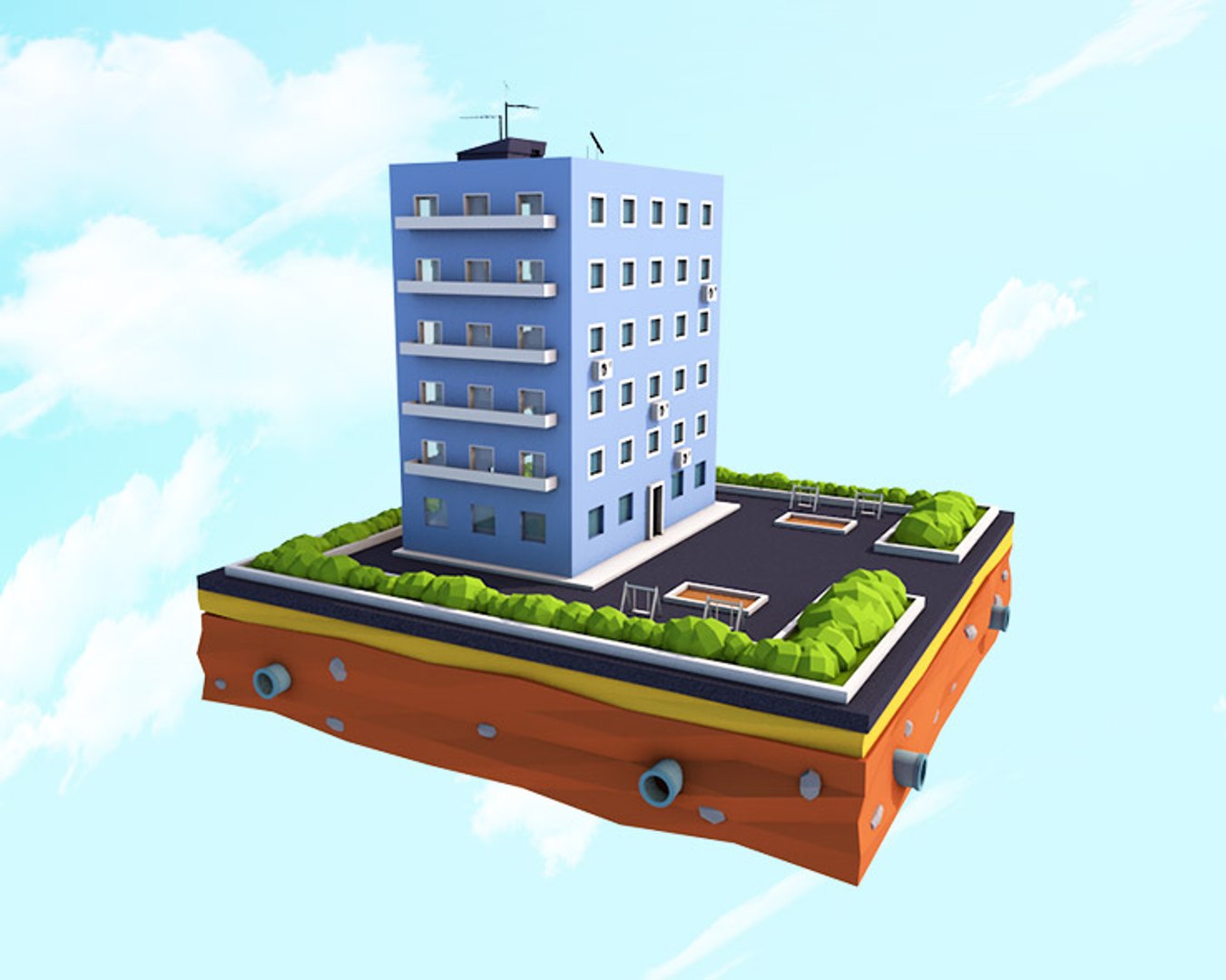 Cartoon Residental House 3D Model - TurboSquid 1204323