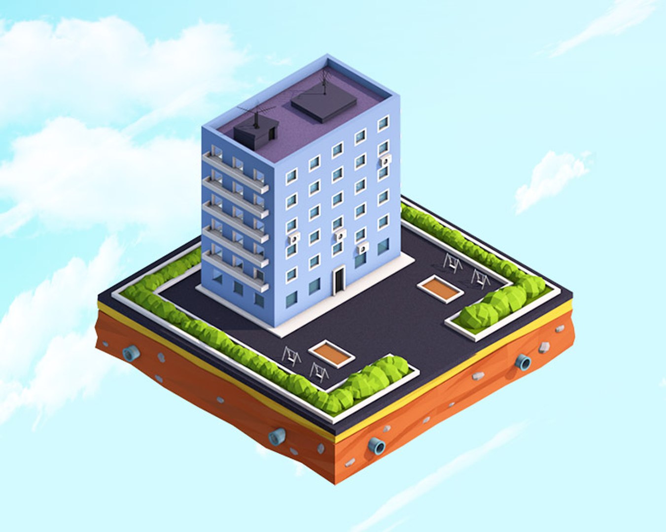 Cartoon Residental House 3D Model - TurboSquid 1204323