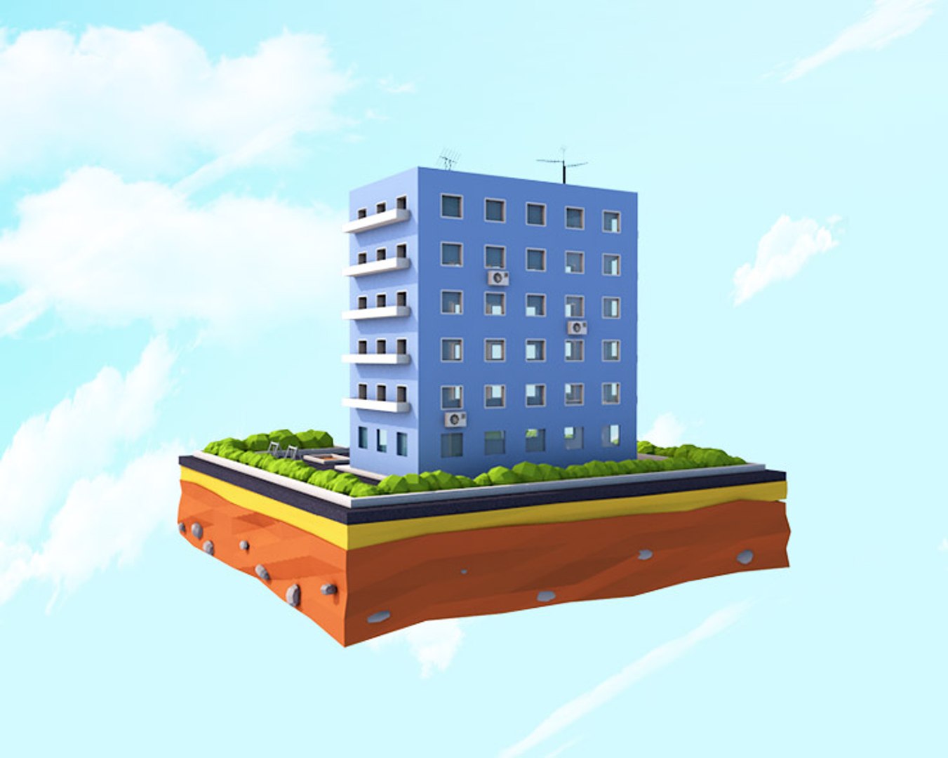 Cartoon Residental House 3D Model - TurboSquid 1204323