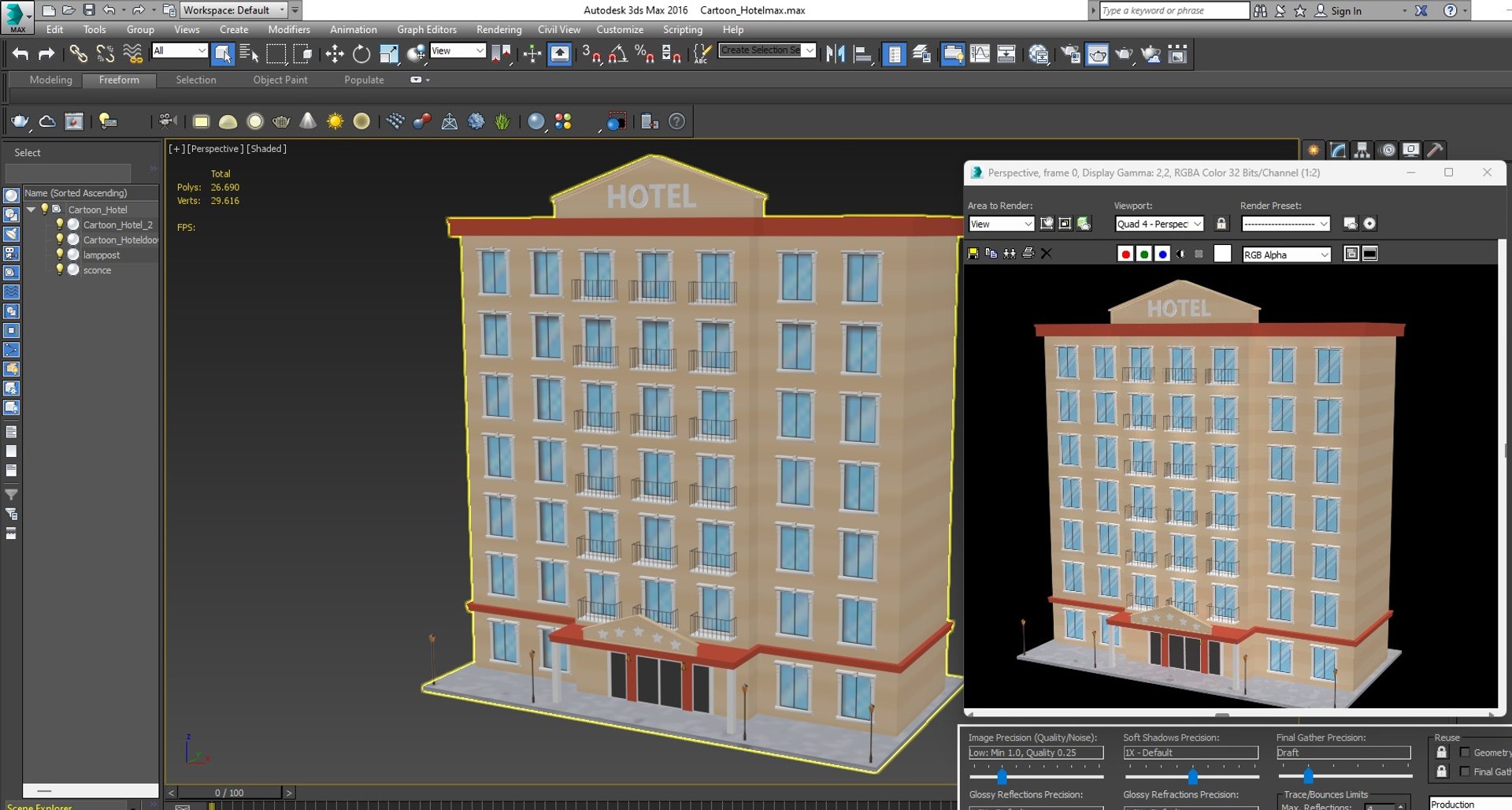 Cartoon Hotel 3D Model - TurboSquid 2235558