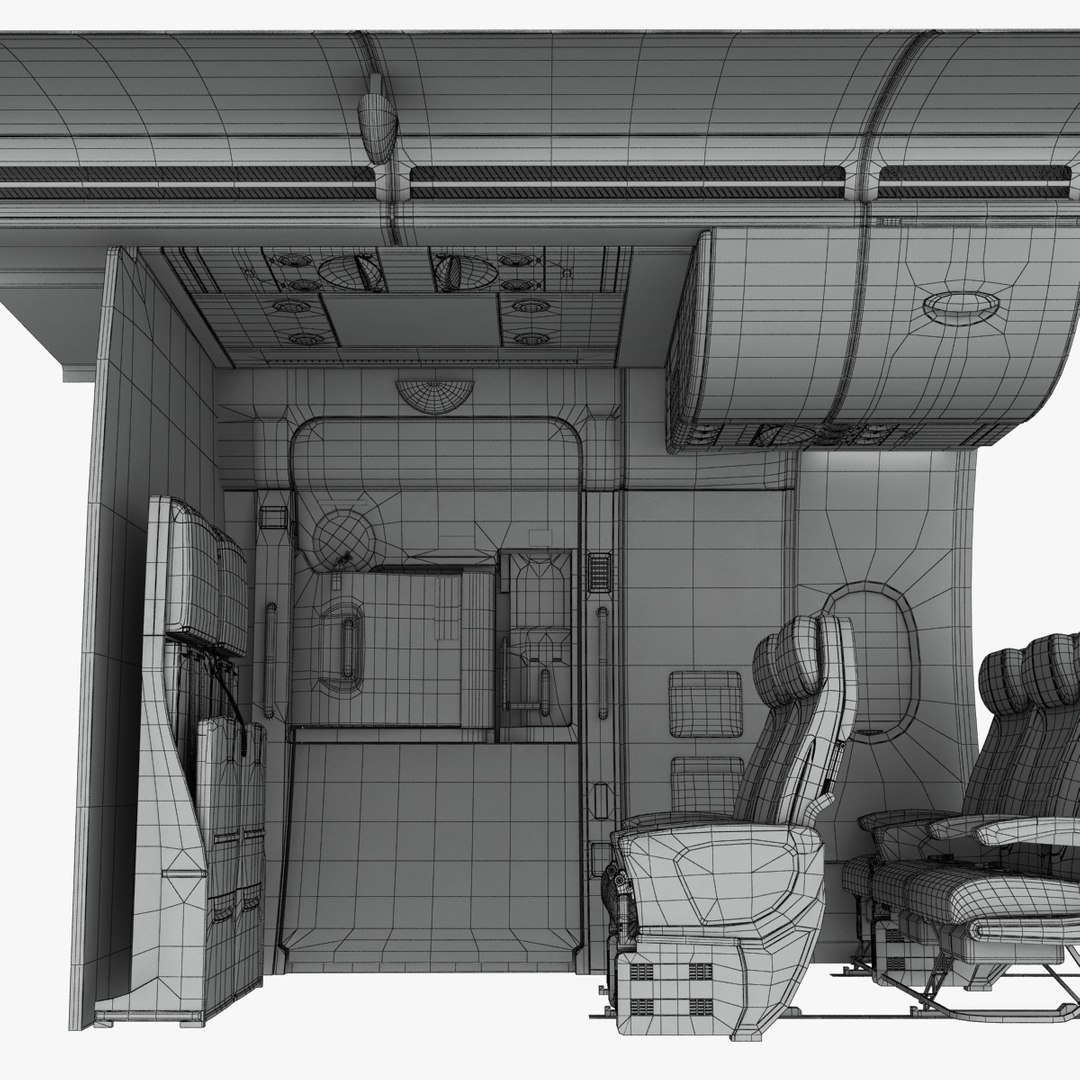 3d Emergency Exit Crew Seat Model