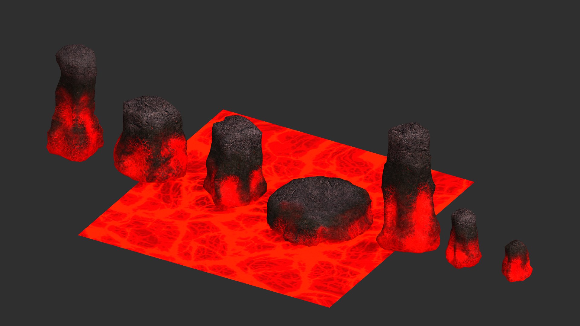 Rock Set 05 - Lava 3D Model - TurboSquid 1763130