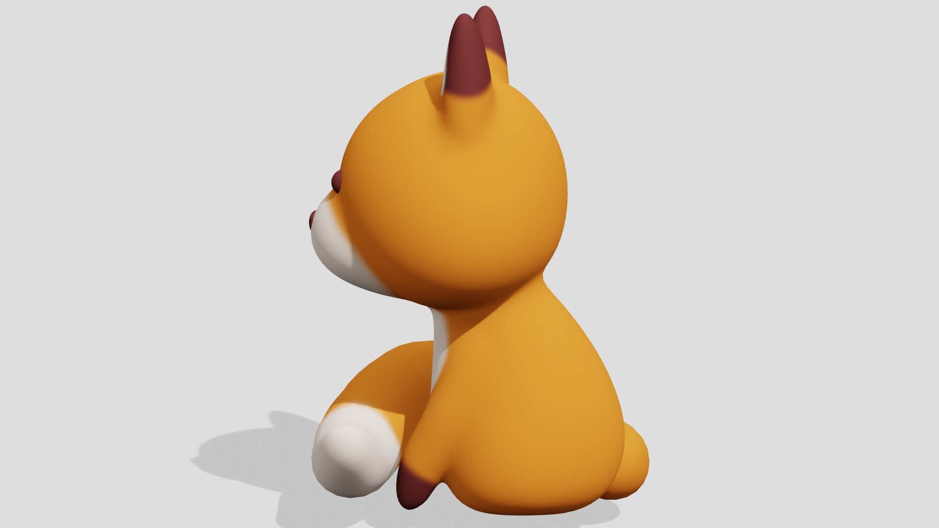 3D Cute Fox Sitting - TurboSquid 2094210