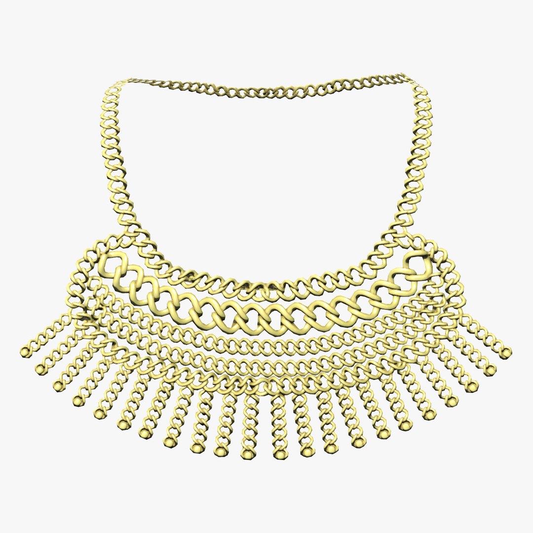 Gold Chains Necklace 3D Model - TurboSquid 2003369