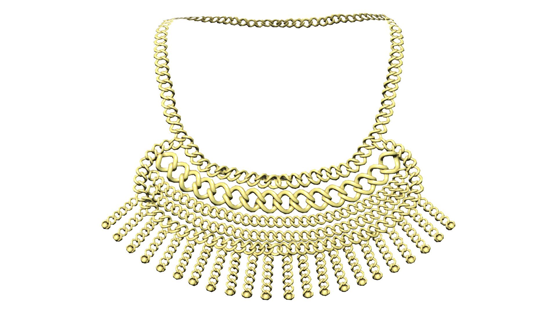 Gold Chains Necklace 3D Model - TurboSquid 2003369