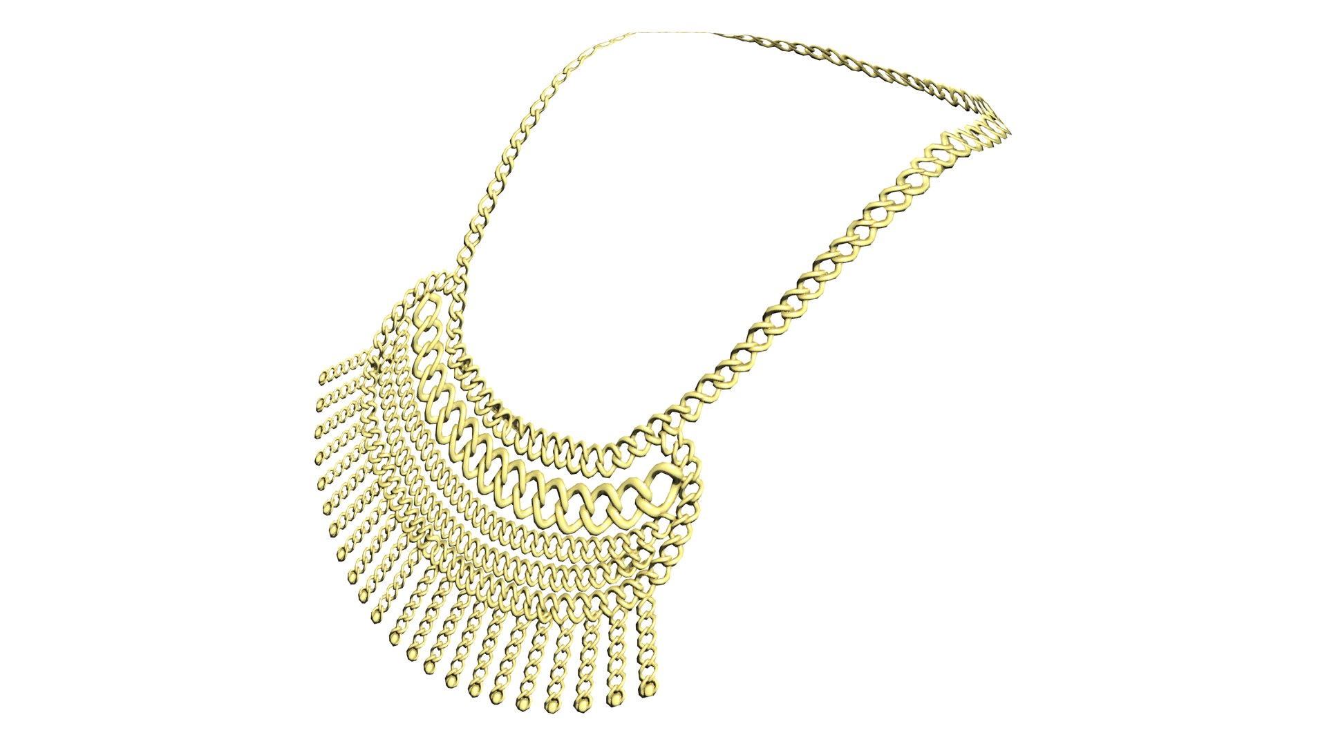 Gold Chains Necklace 3D Model - TurboSquid 2003369