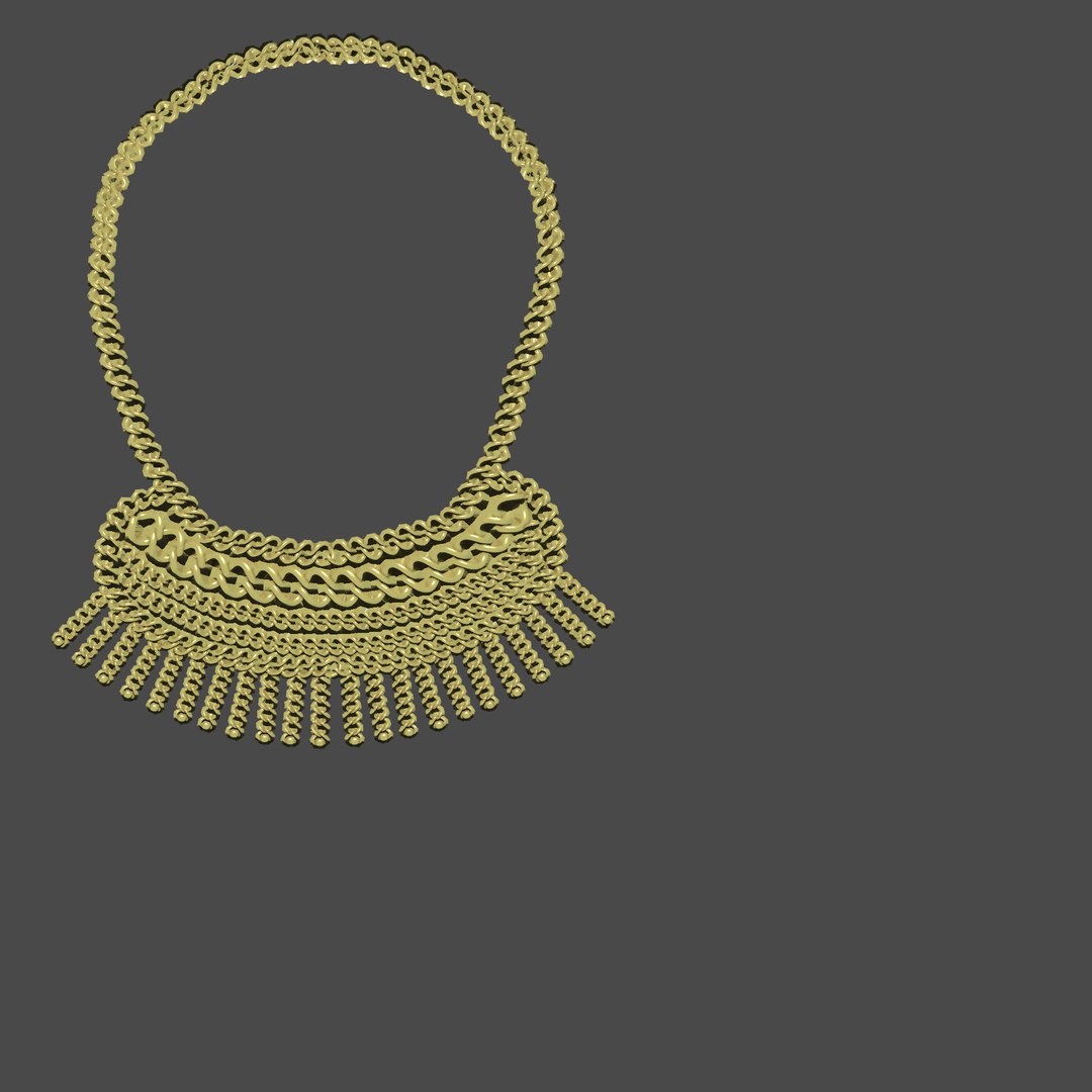 Gold Chains Necklace 3D Model - TurboSquid 2003369