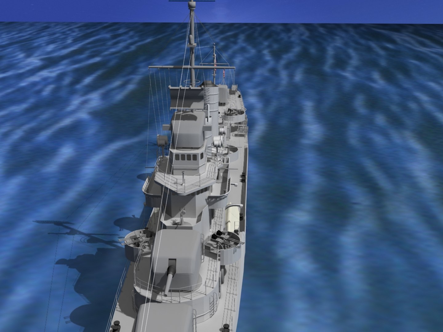 Anti-aircraft Destroyers Class Gleaves 3d 3ds