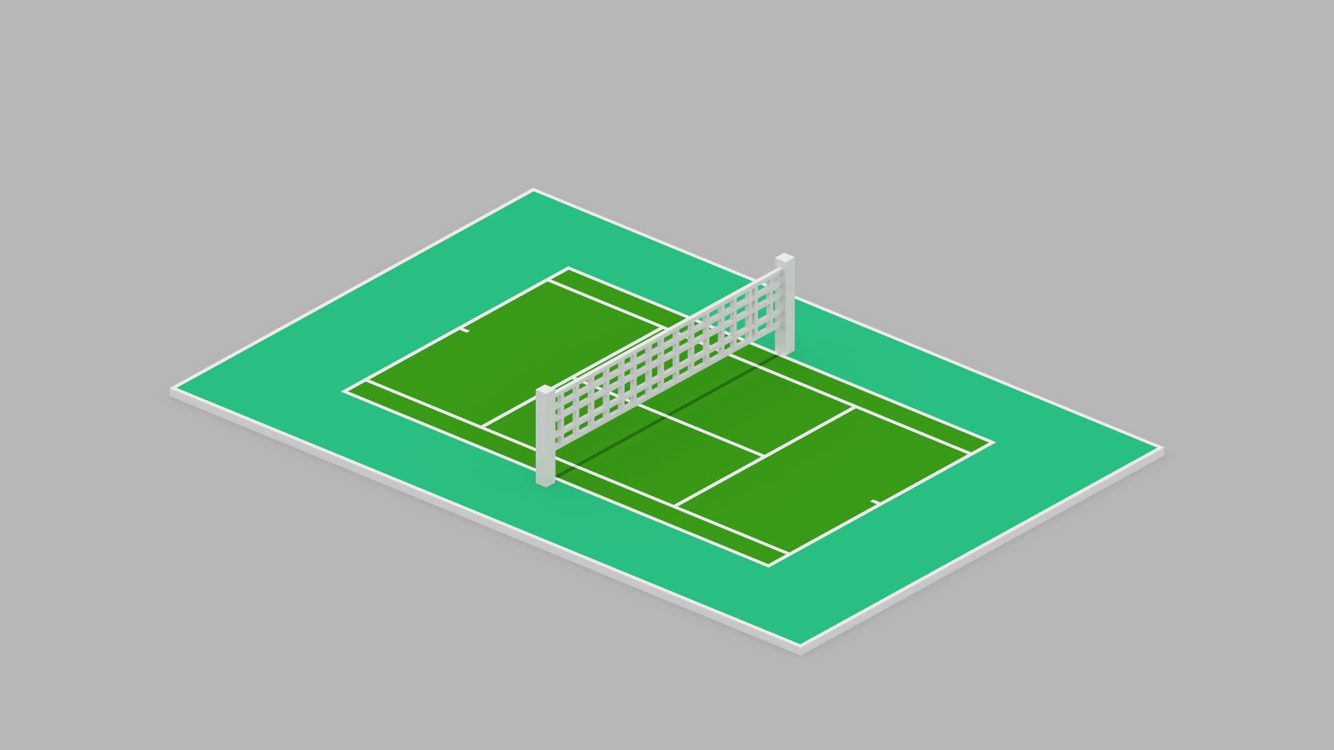 Voxel Tennis Court 3D Model - TurboSquid 1870365