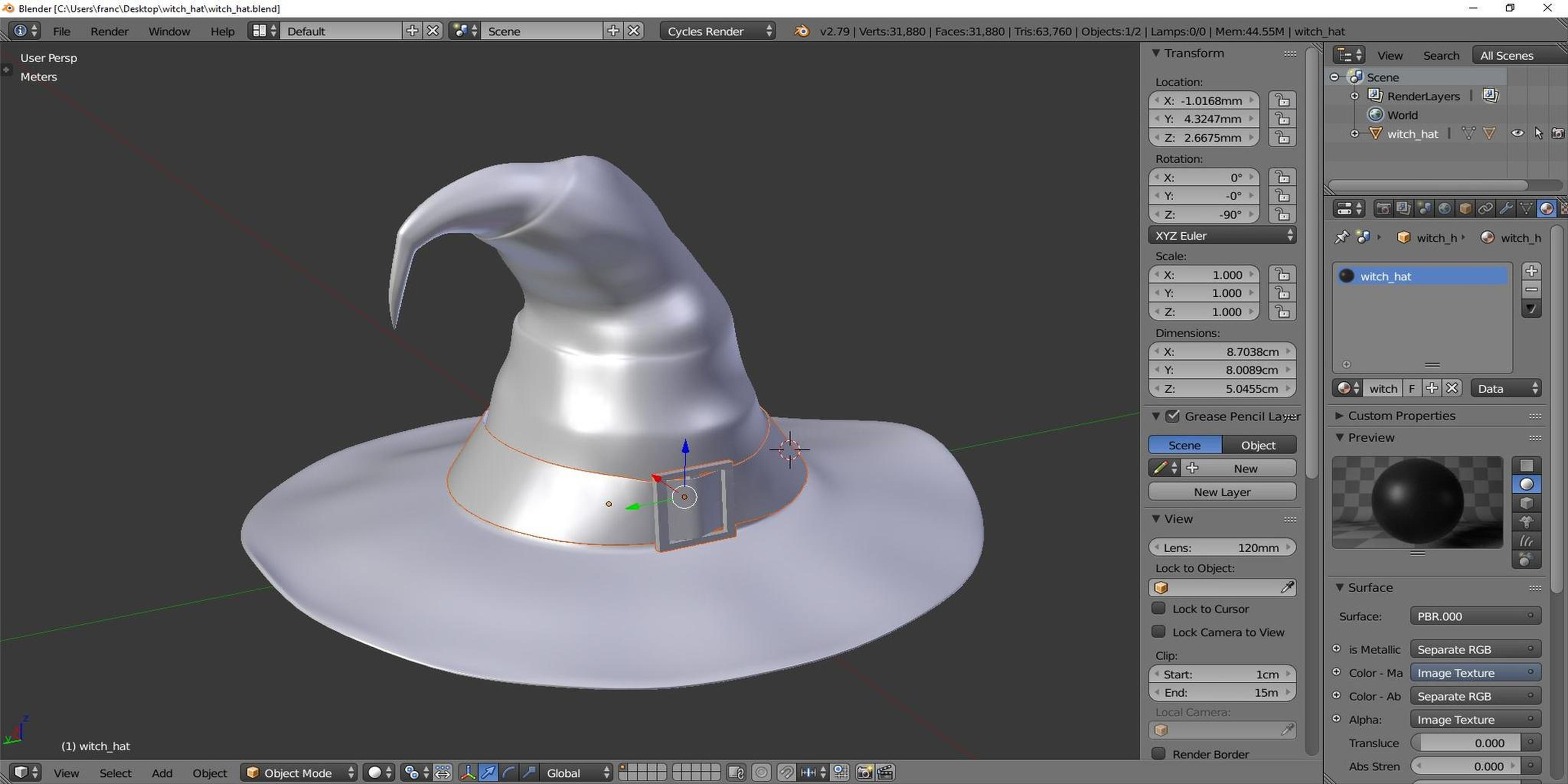 Witch hat 3D model - TurboSquid 1474239