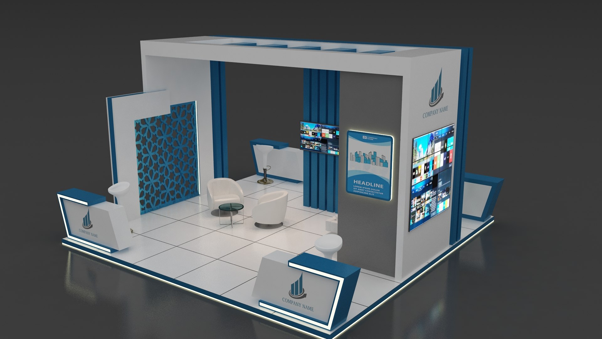 Exhibition Booth 3D Model - TurboSquid 2247437