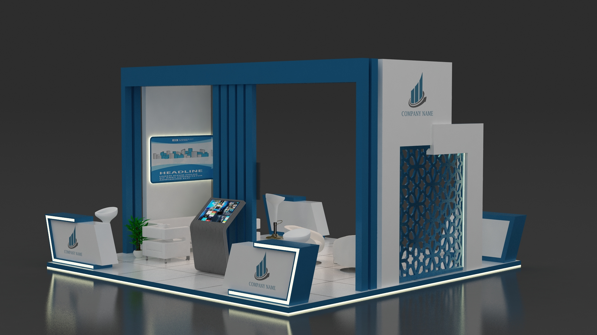 Exhibition Booth 3D Model - TurboSquid 2247437