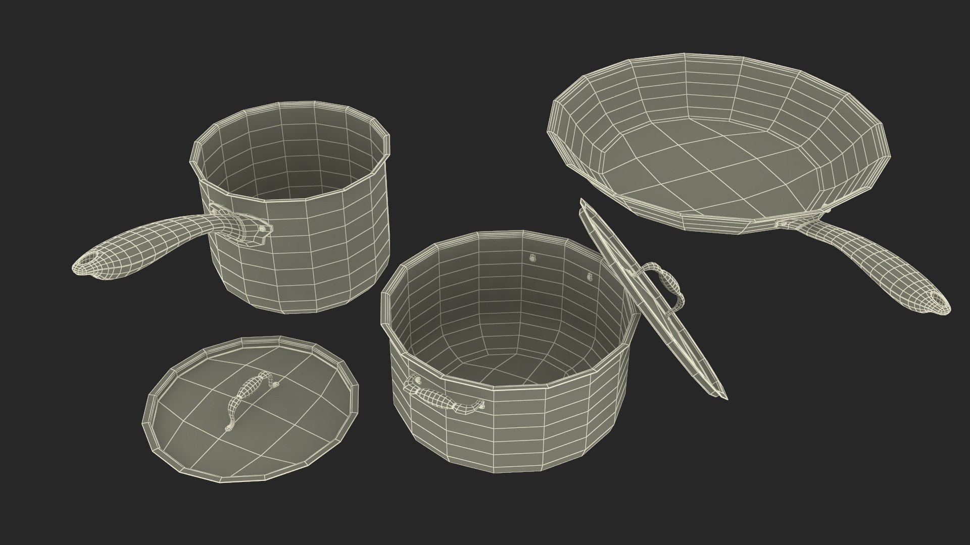 Cookware Set 3D Model - TurboSquid 2061290