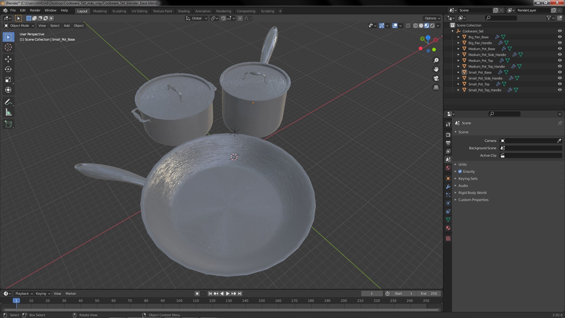 Cookware Set 3D Model - TurboSquid 2061290