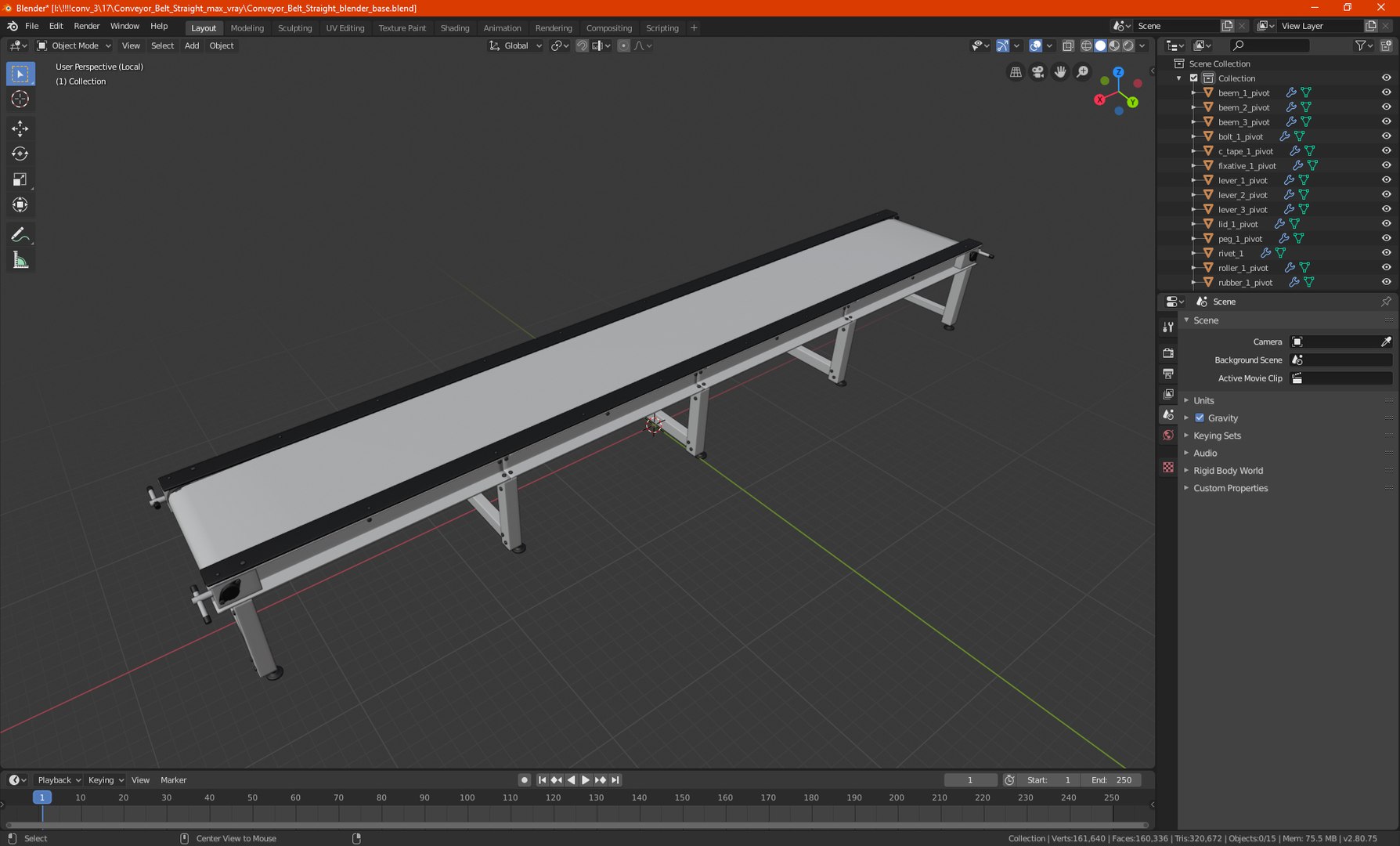 3D Conveyor Belt Straight - TurboSquid 2025430