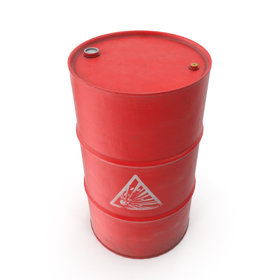 Explosive Red Oil Barrel 3D Model - TurboSquid 1187365